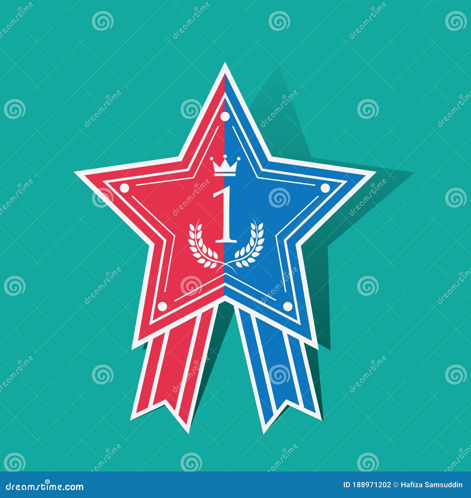 Number One Badge. Vector Illustration Decorative Design Stock Vector ...