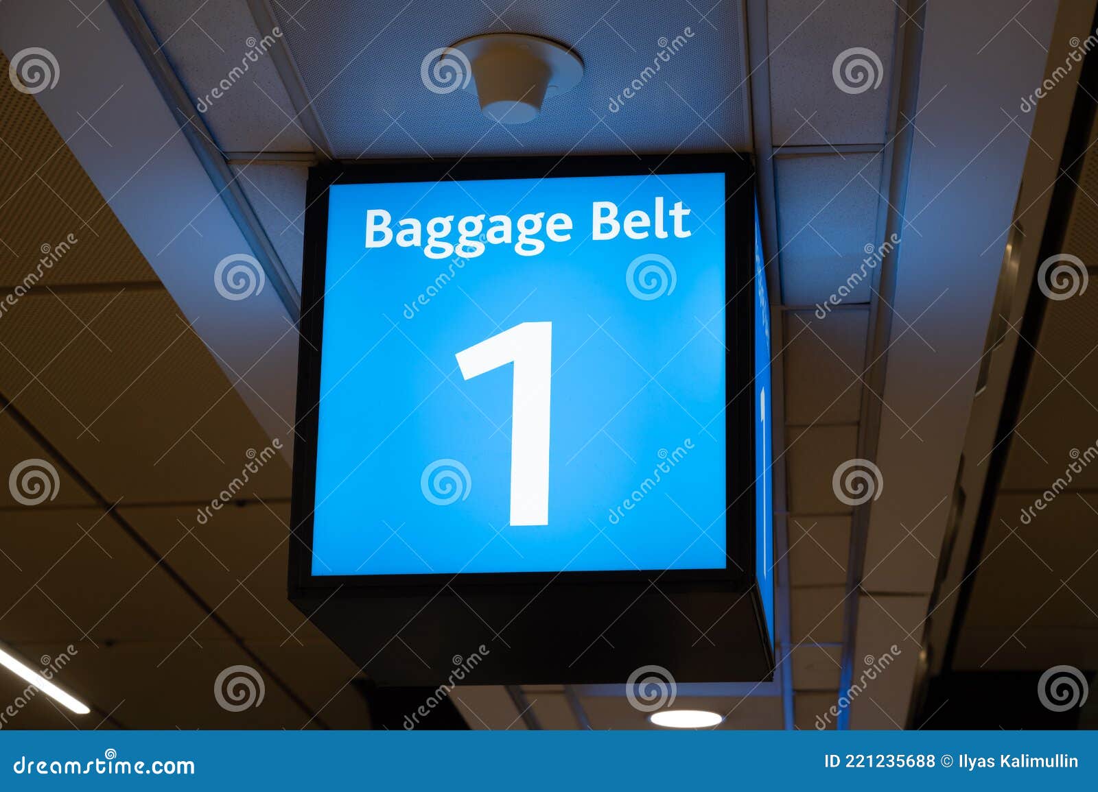 Number 1 Baggage Belt on Airport Display Stock Photo - Image of airport ...