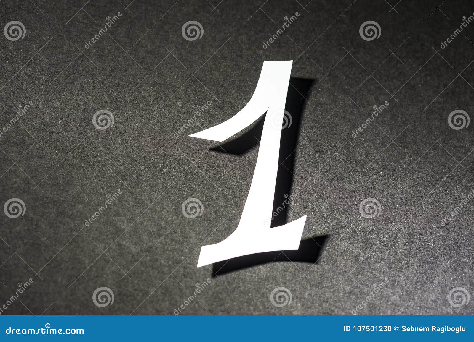 Number One on the Black Background Stock Photo - Image of typographic ...