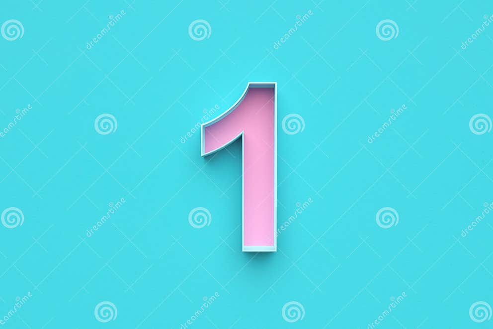 Number One on Blue Background Stock Illustration - Illustration of ...