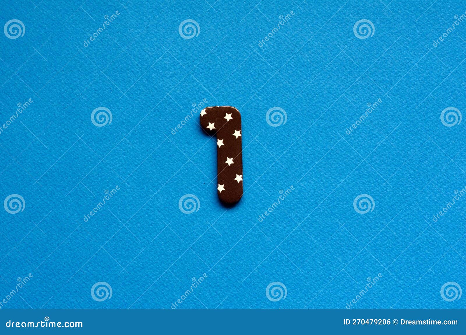 Number One on Blue Paper Background. Stock Photo - Image of number ...