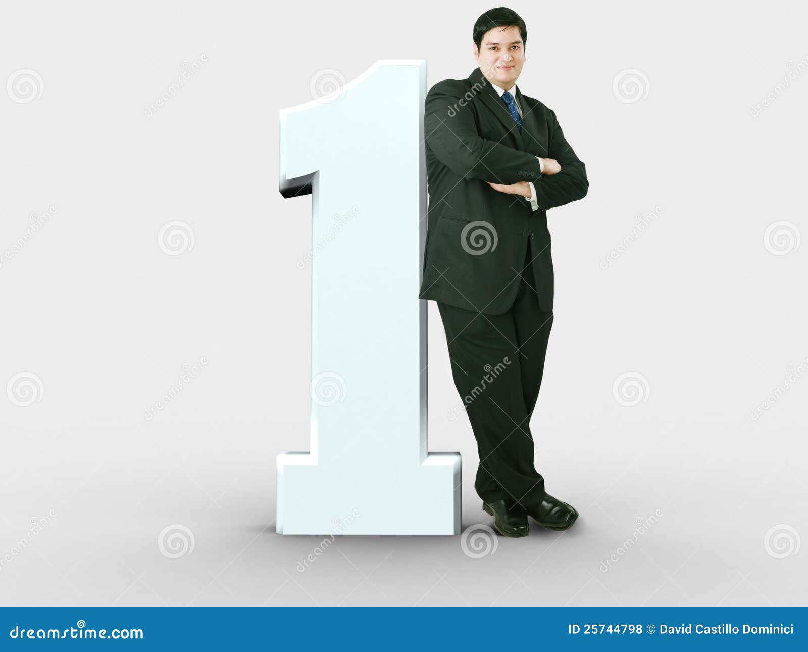 Number One with a Business Man Next To it Stock Photo - Image of sign ...