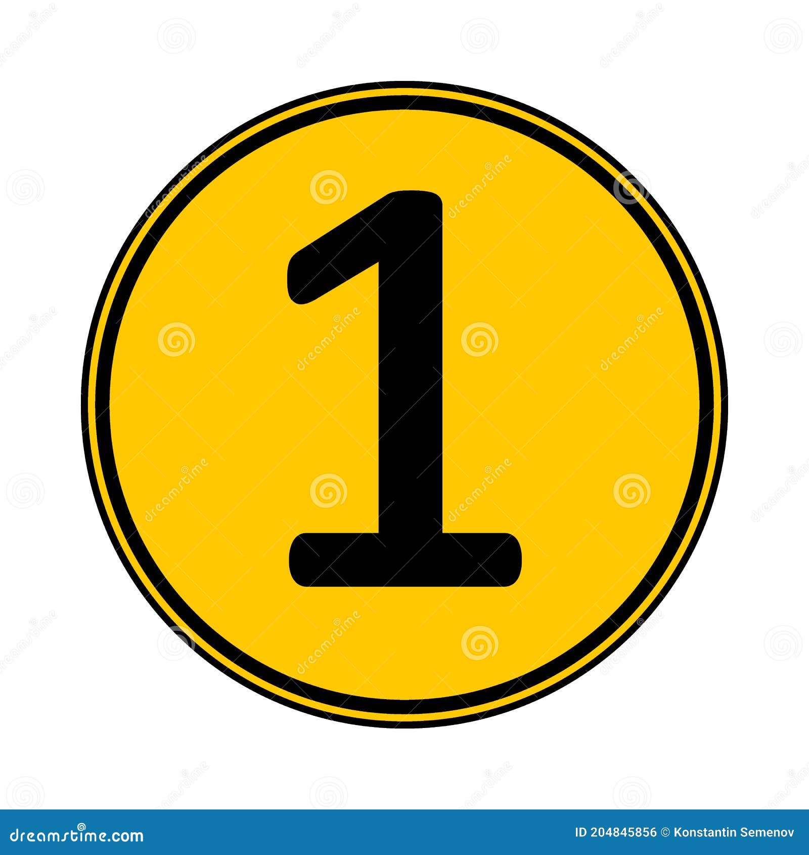 Number one button stock illustration. Illustration of digit - 204845856