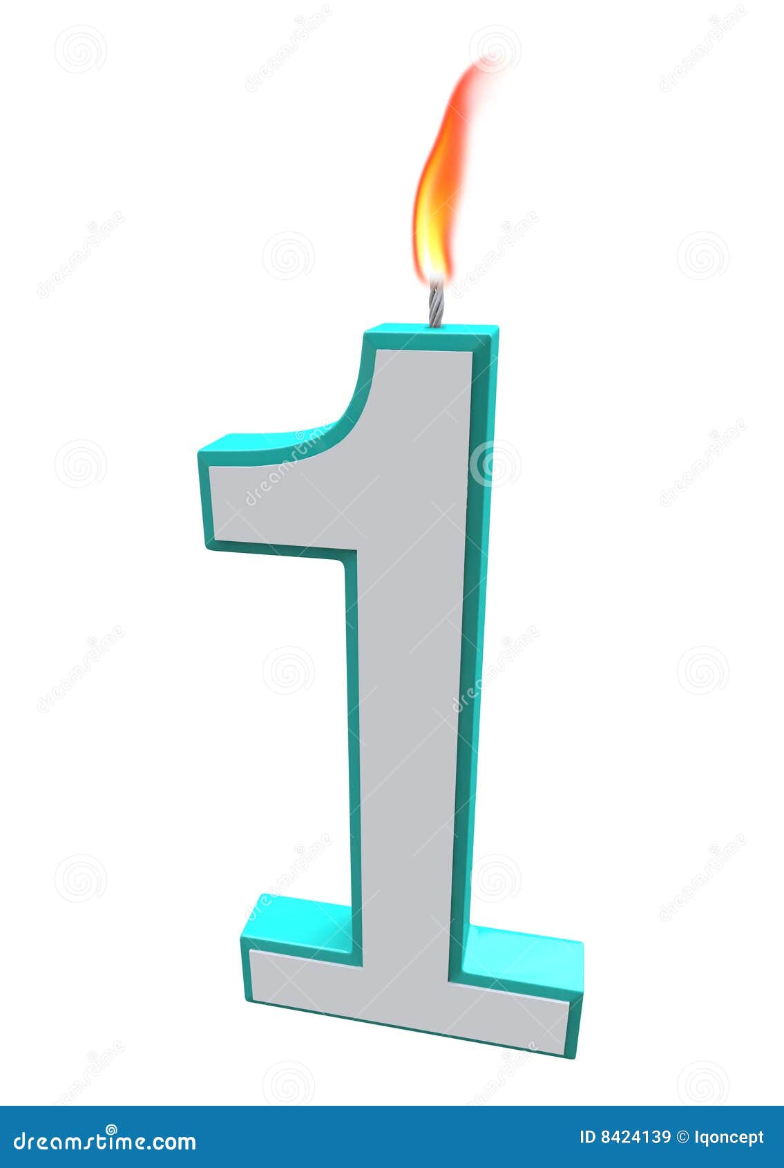 Number One Candle stock illustration. Illustration of melt - 8424139