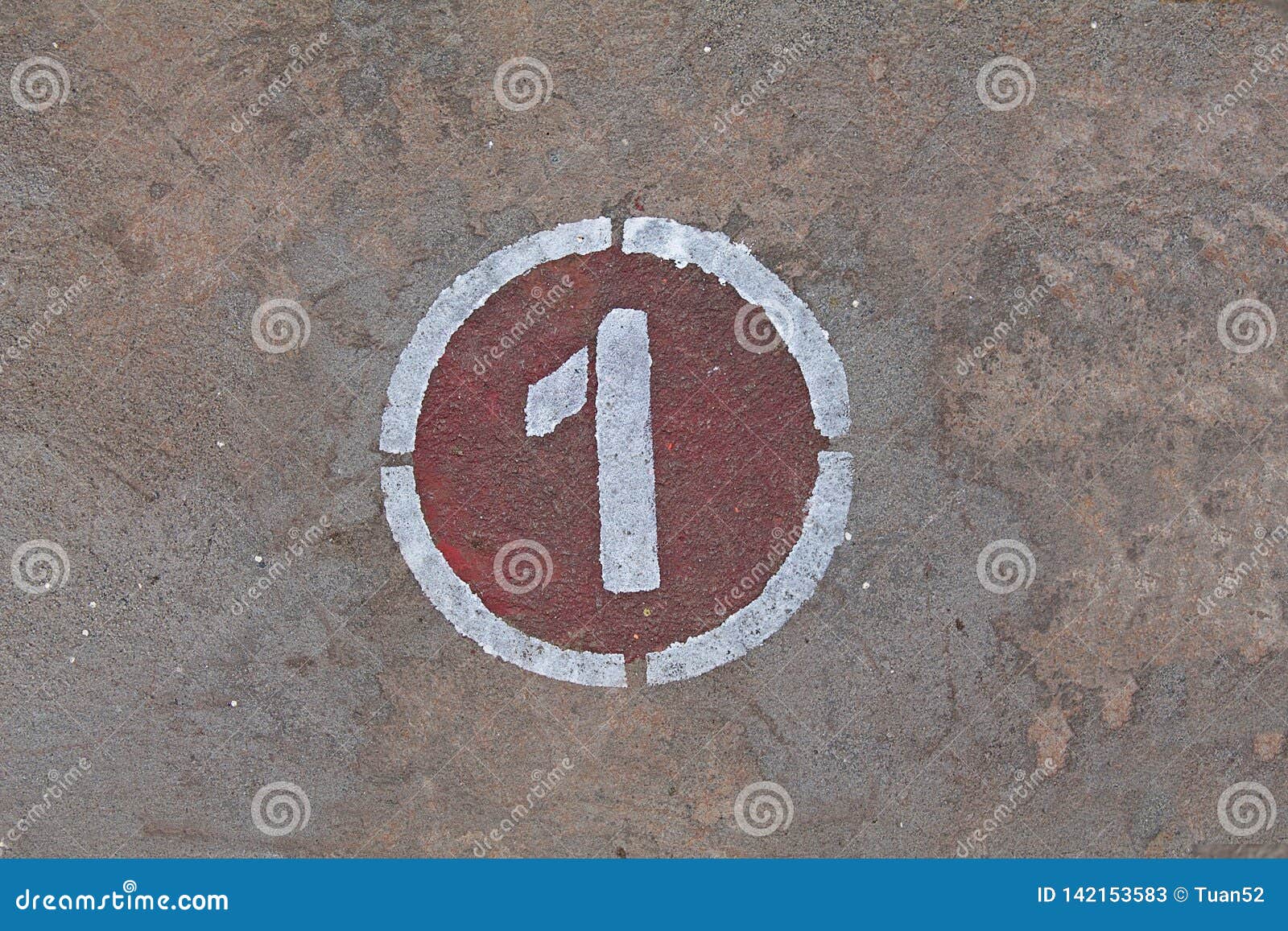 Number One on Concrete Floor Stock Image - Image of city, sign: 142153583