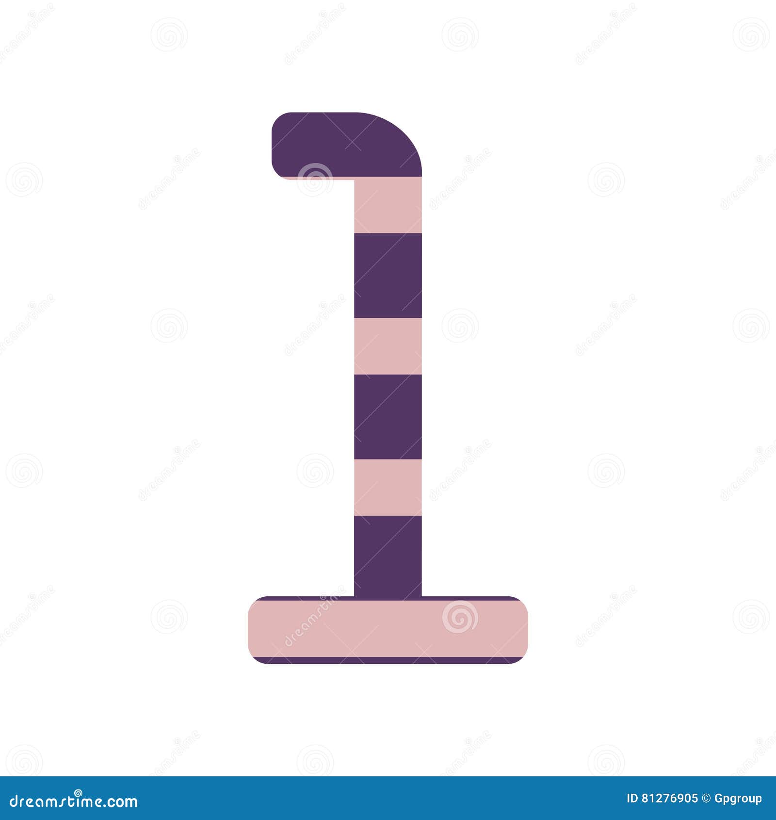 Number One Design with Colorful Striped Stock Illustration ...