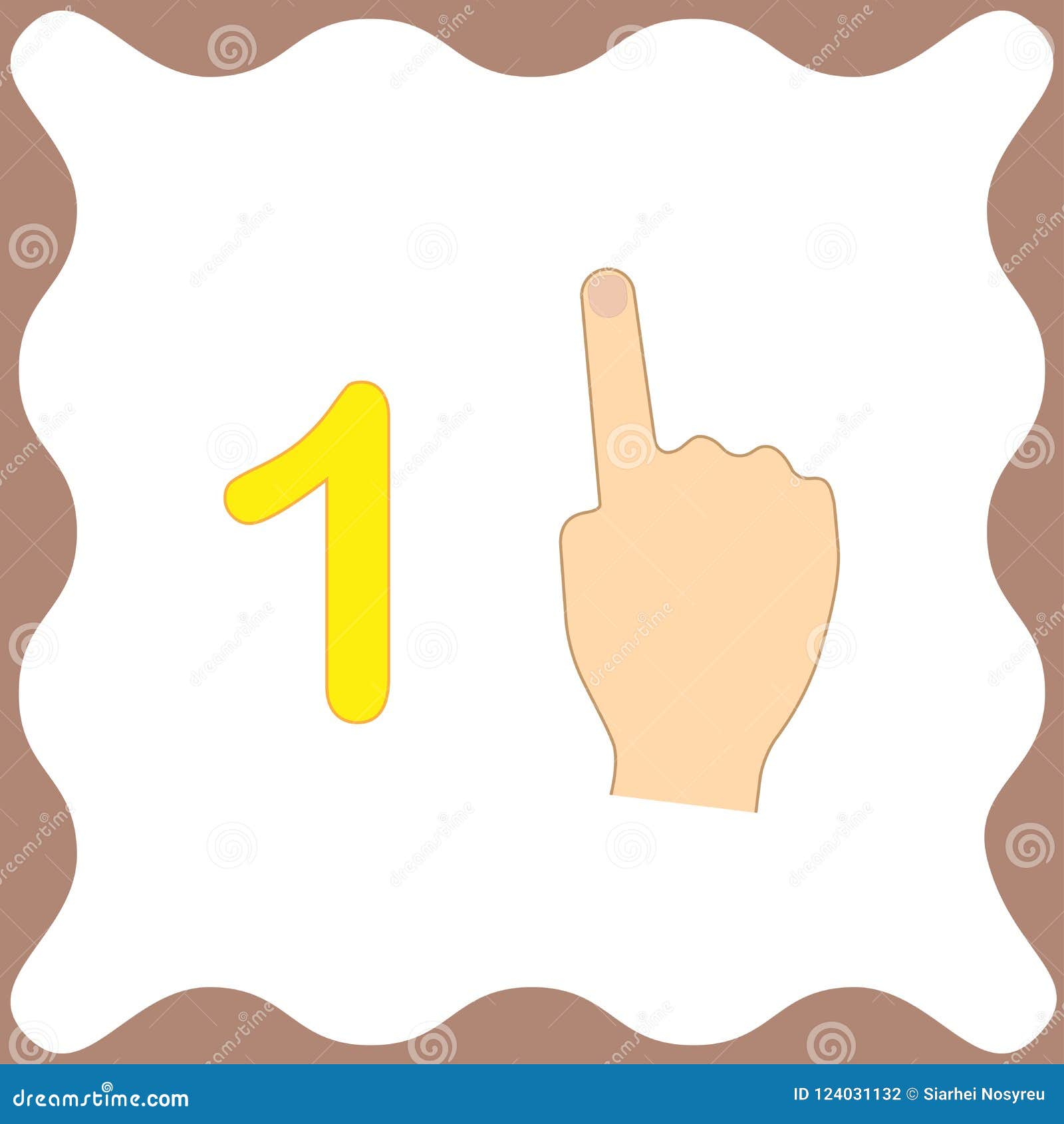 Number 1 One, Educational Card, Learning Counting with Fingers Stock ... Number 1 One, Educational Card, Learning Counting with Fingers Stock ...