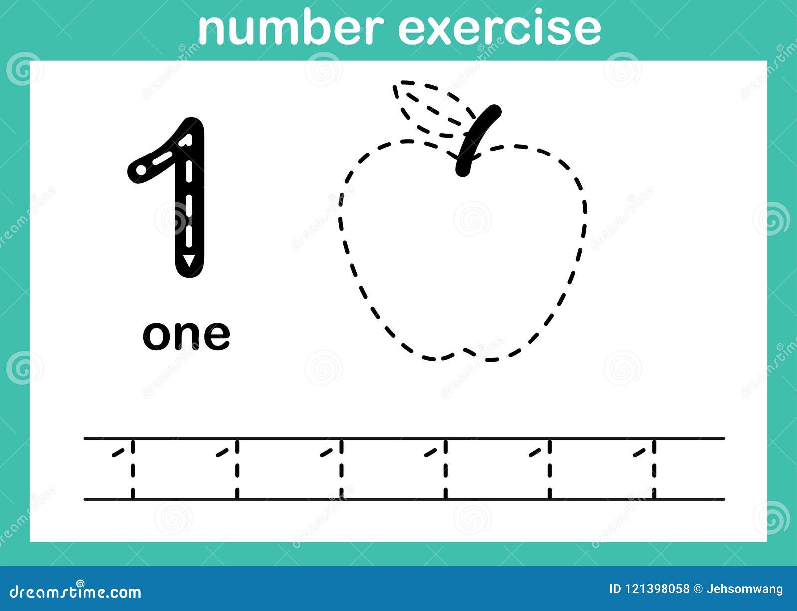 Number one exercise stock vector. Illustration of book - 121398058