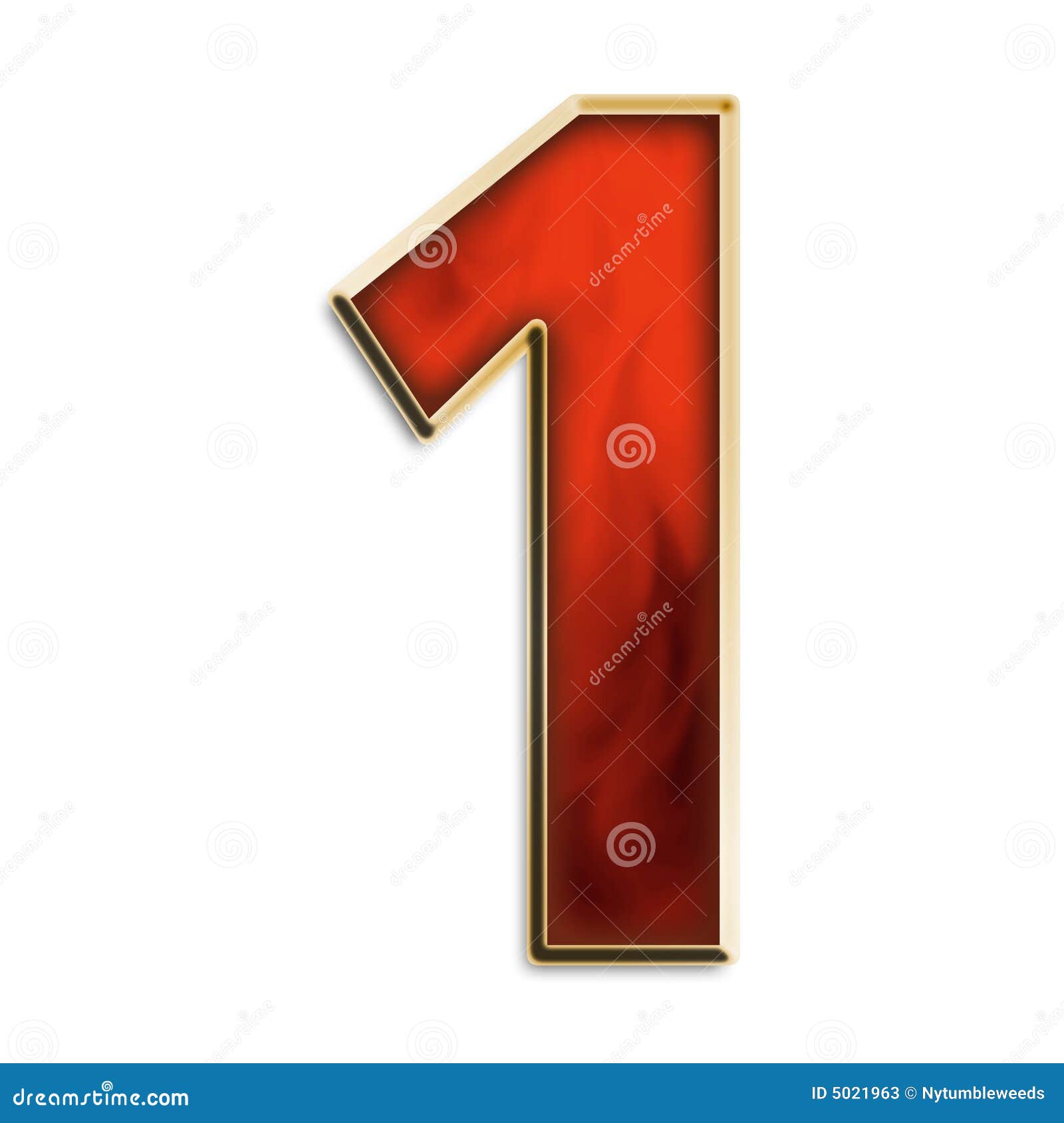 Number one in fiery red stock illustration. Illustration of series ...