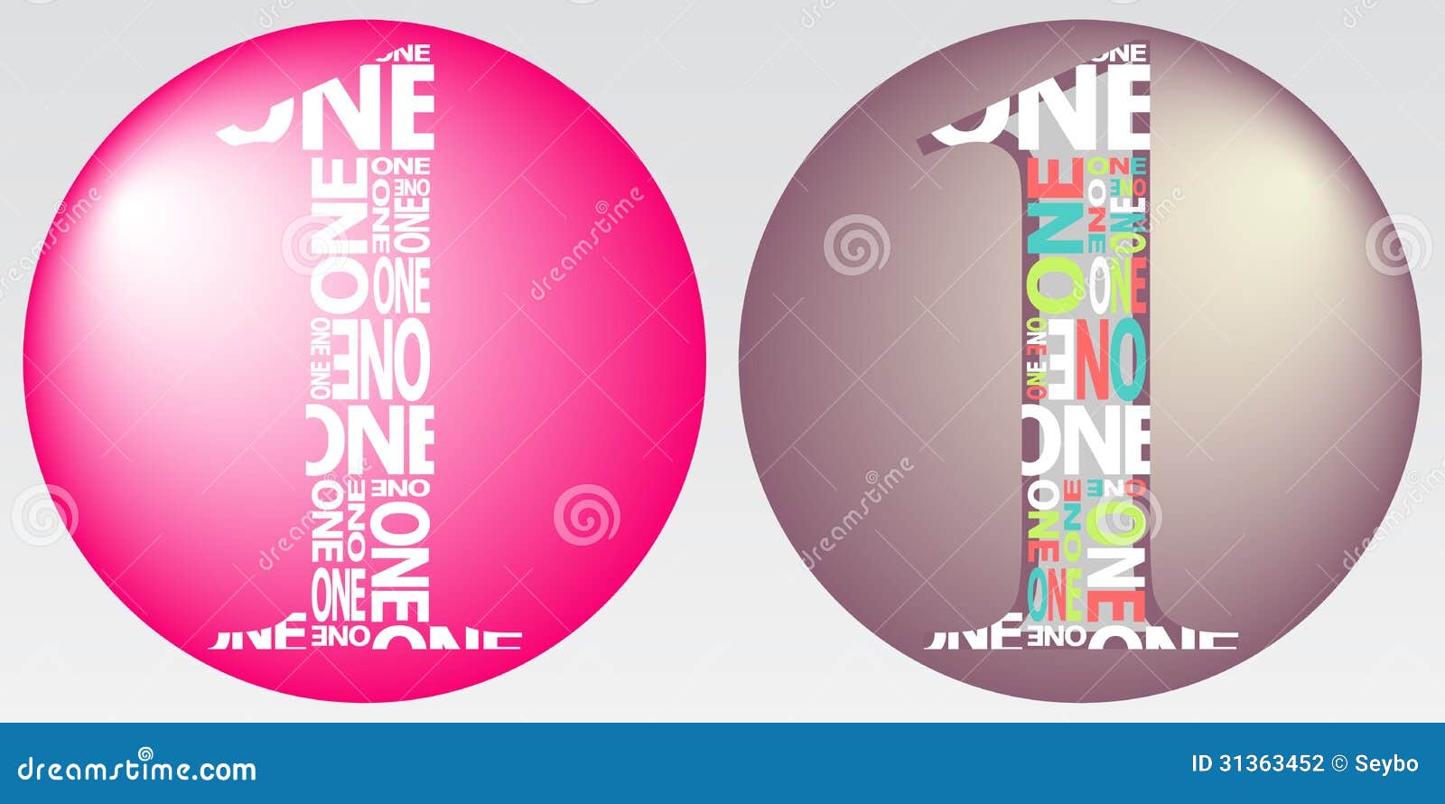 Number One Filled with Colourful Words. Vector Stock Vector ...