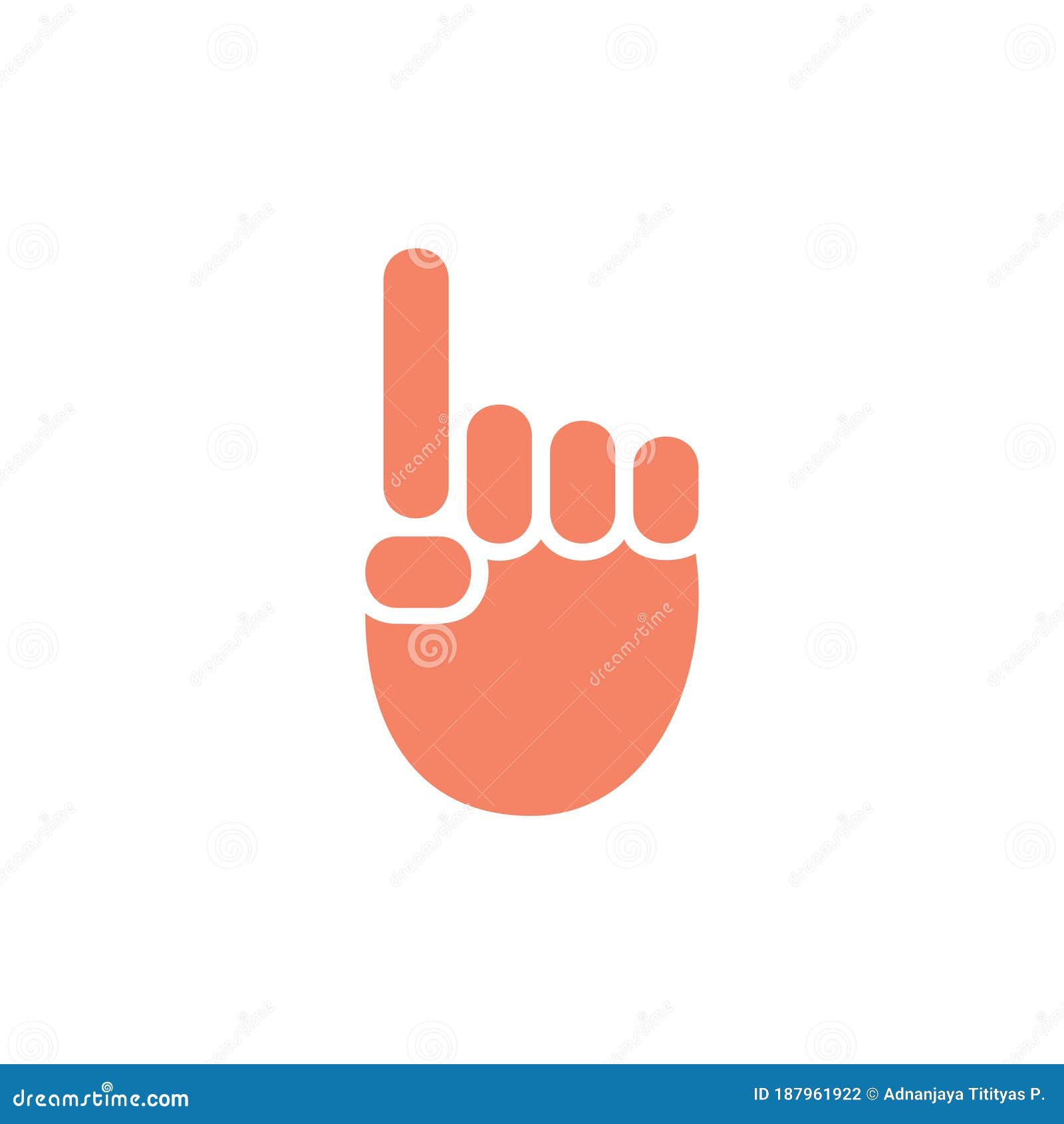 Number One Finger Geometric Design Symbol Vector Stock Vector ...