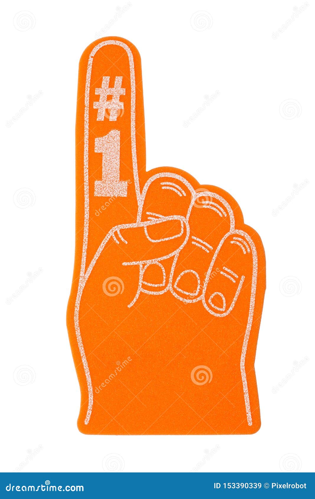 Number One Foam Hand Front stock image. Image of isolated - 153390339