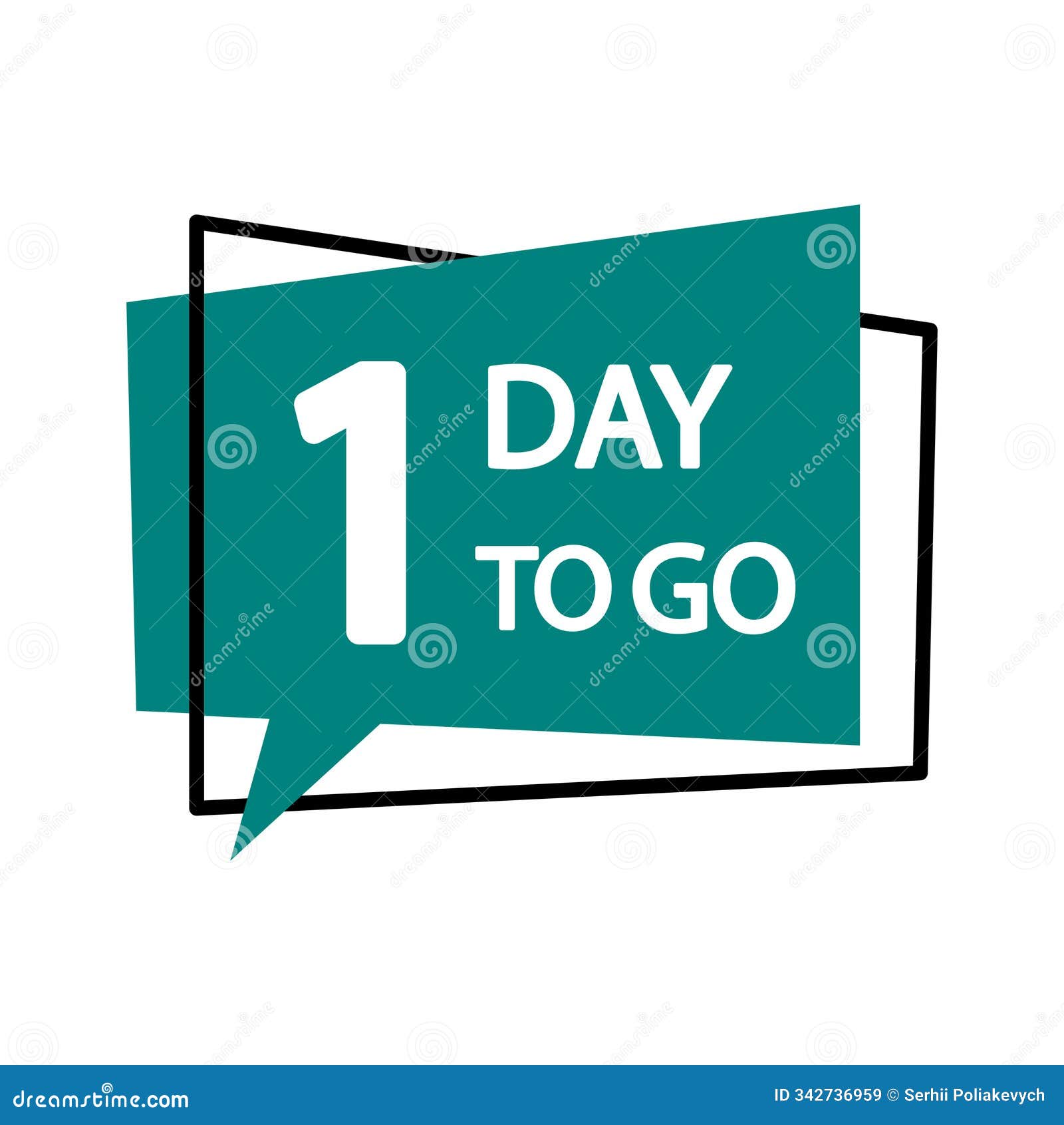 Number One Focus. Bold 1 Day Text. Teal Speech Bubble Design. Vector ...