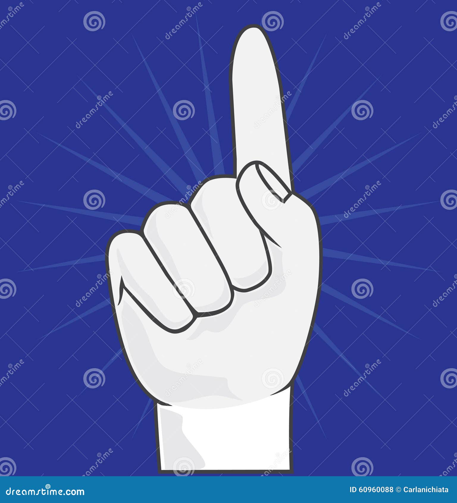 Number one hand stock vector. Illustration of supporter - 60960088