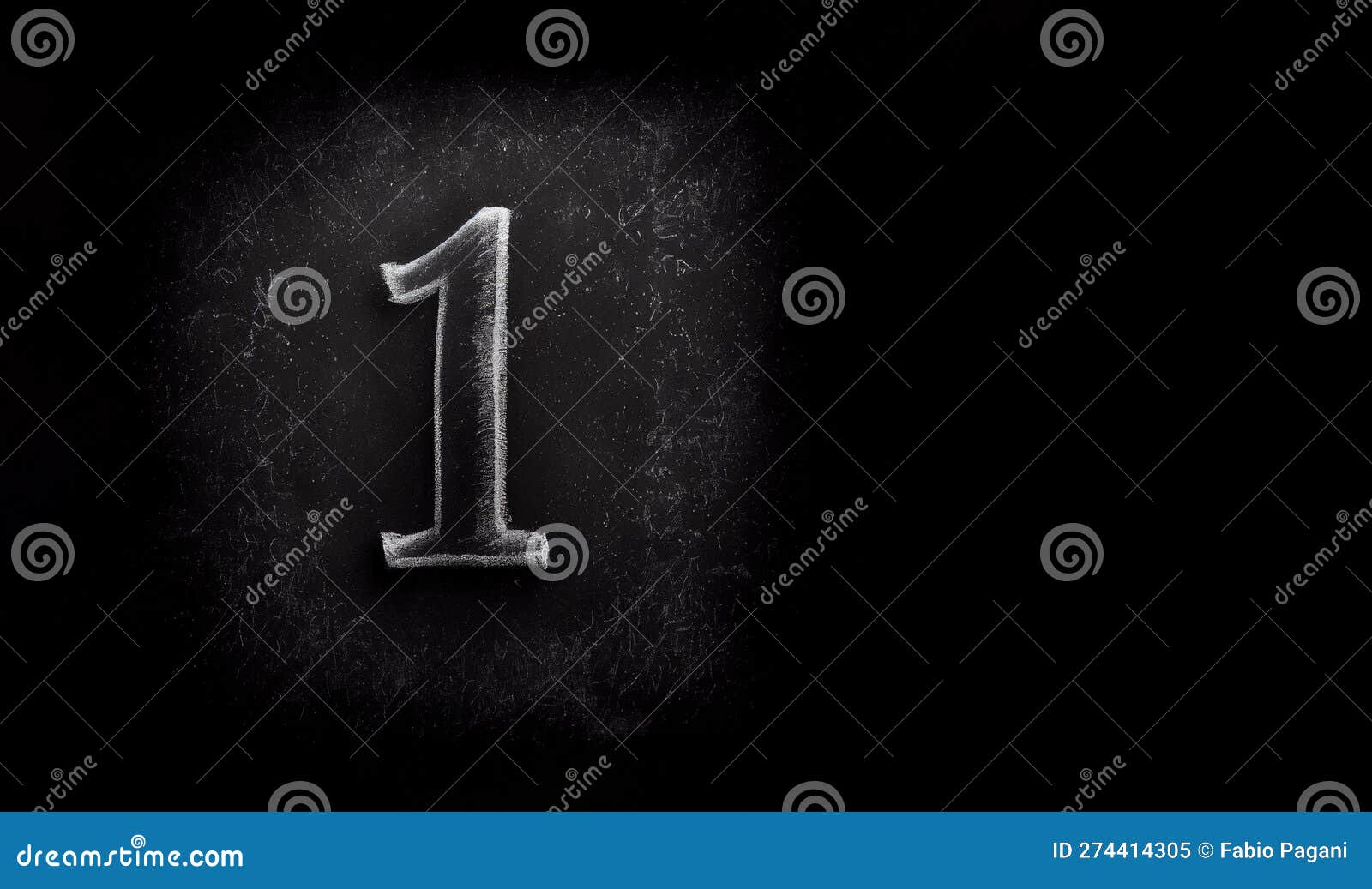 Number One Handwriting White on Black Chalkboard Banner with Copy Space ...