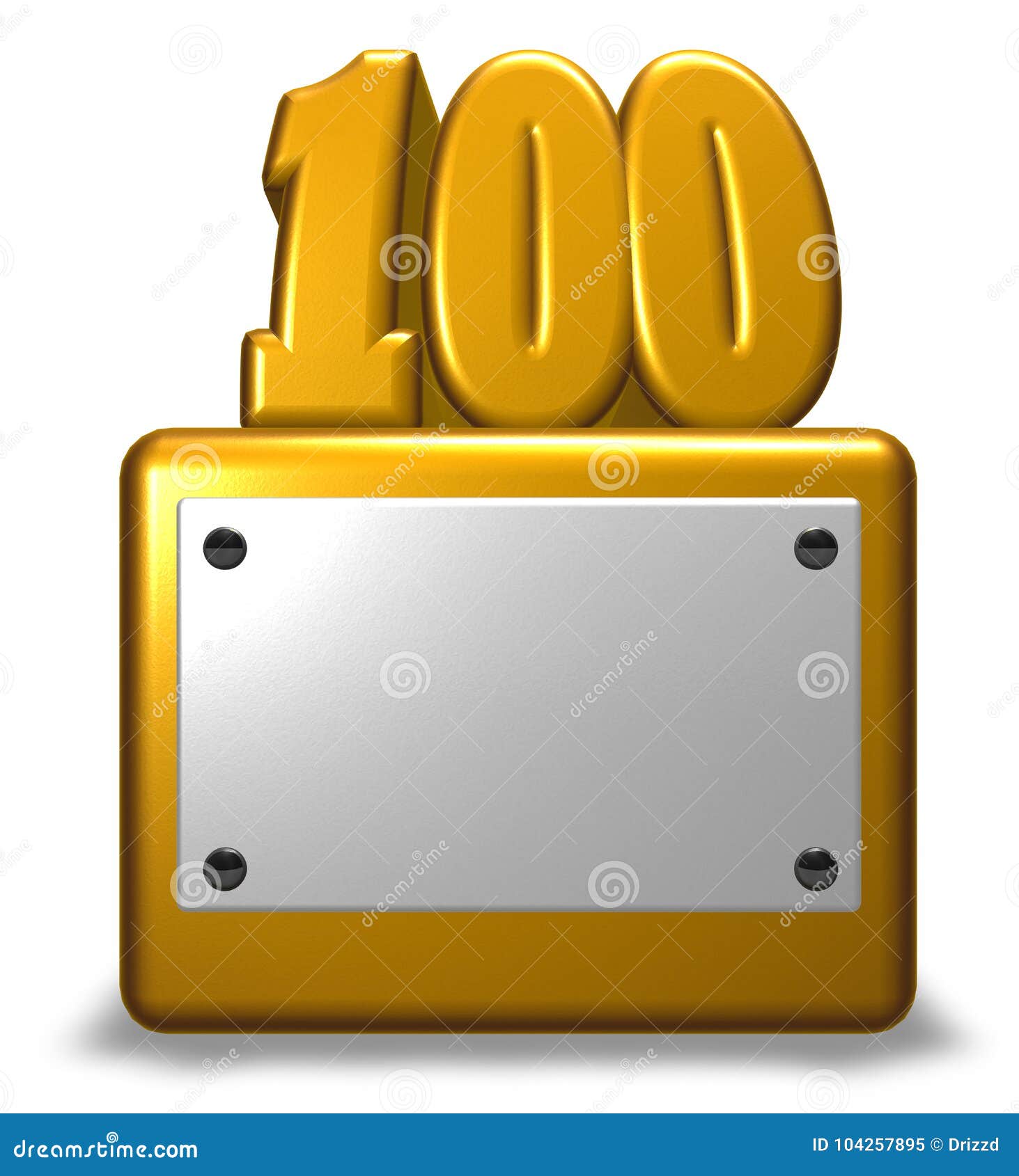 Golden number one hundred stock illustration. Illustration of symbol ...