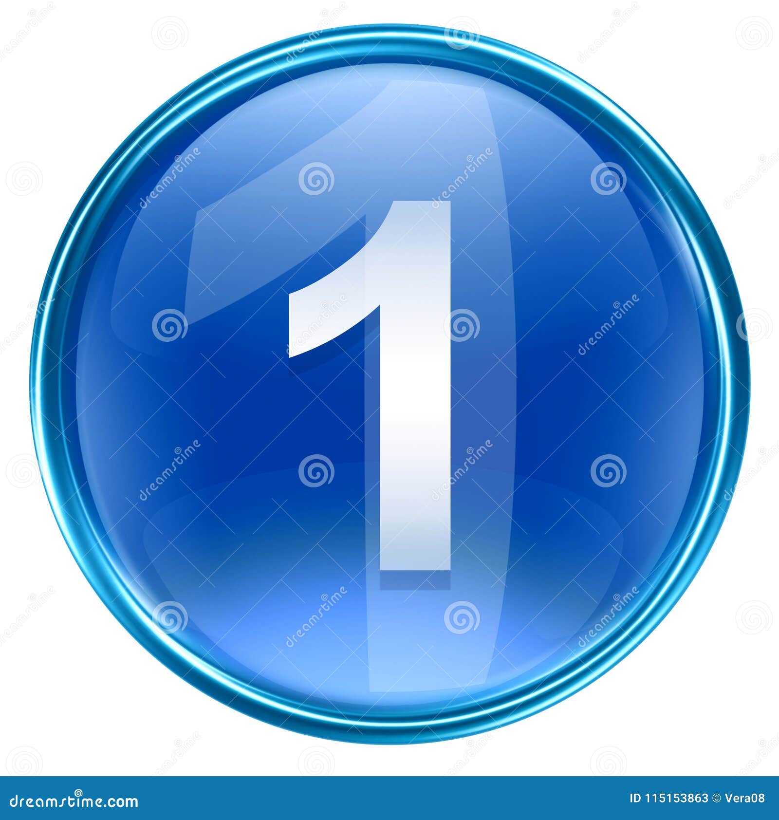 Number one icon blue. stock illustration. Illustration of aqua - 115153863