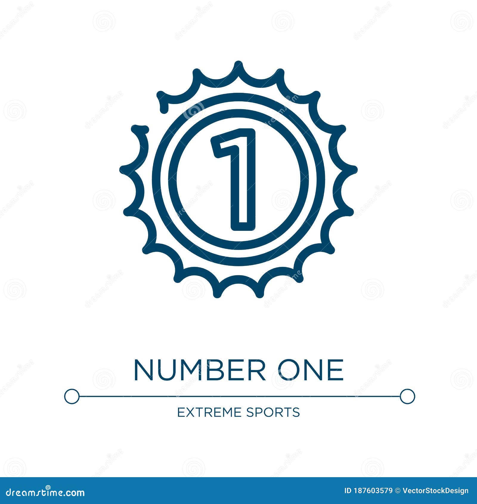 Number One Icon. Linear Vector Illustration from Winning Red Collection ...