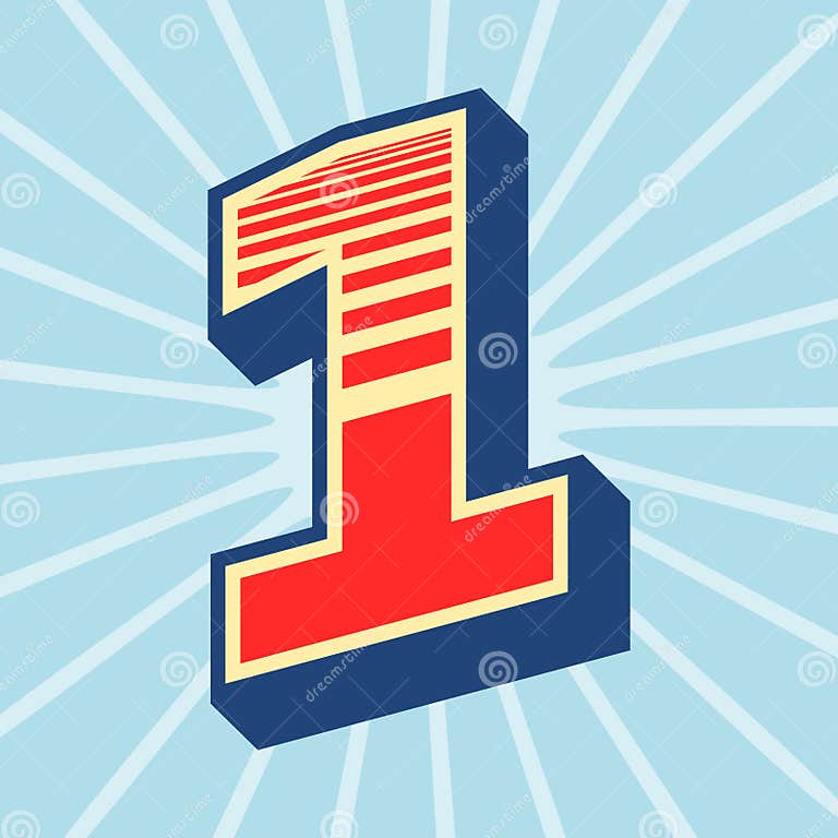 Number one illustration stock vector. Illustration of vintage - 92168096