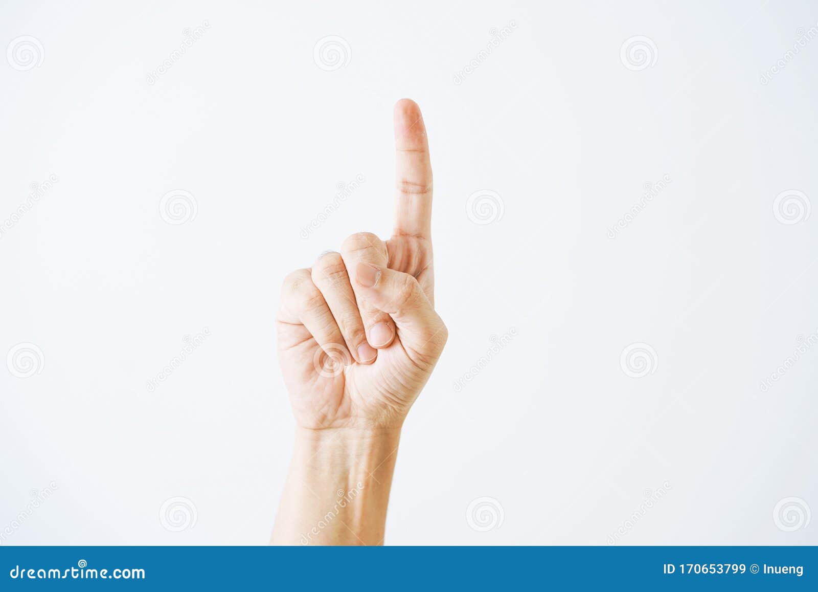 Number One Index Finger on White Background. Stock Image - Image of ...