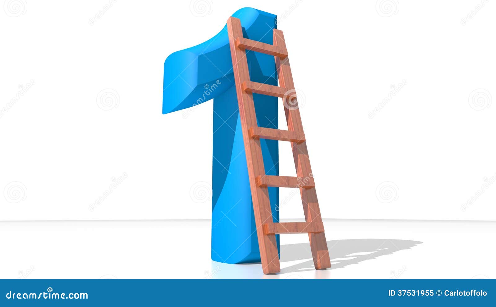 Number One With Ladder Royalty-Free Stock Photography | CartoonDealer ...