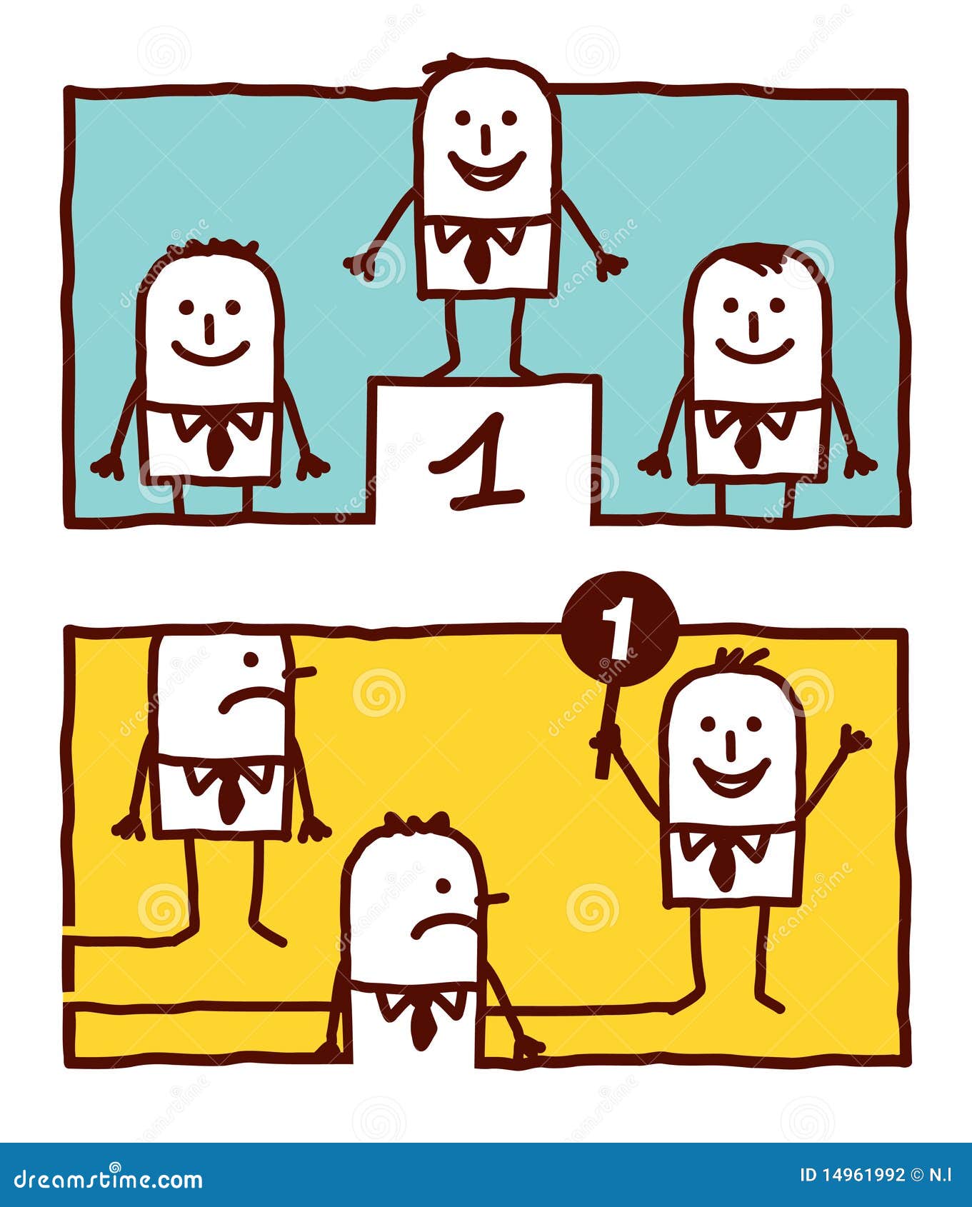 Number One & Leadership Stock Vector - Illustration of concept, people ...