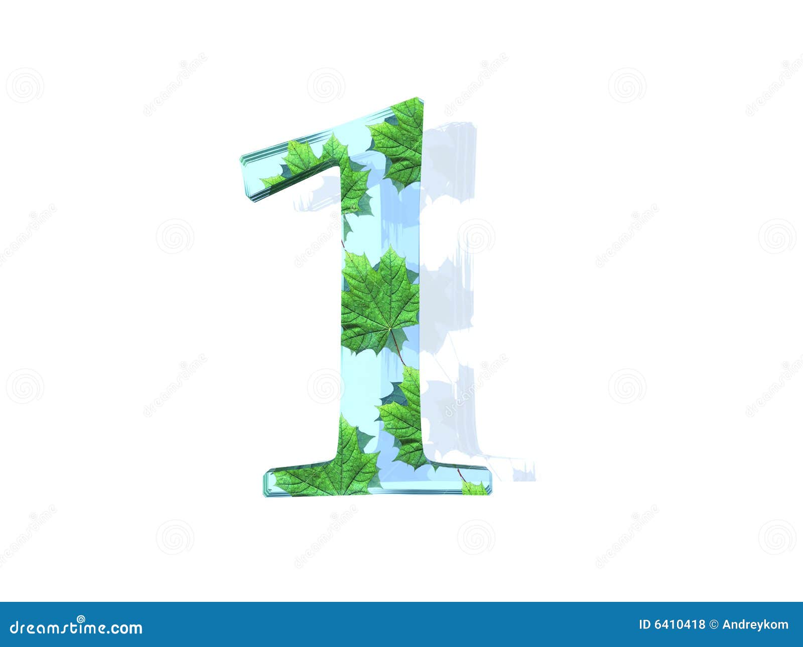 Number one with leaves stock illustration. Illustration of number - 6410418