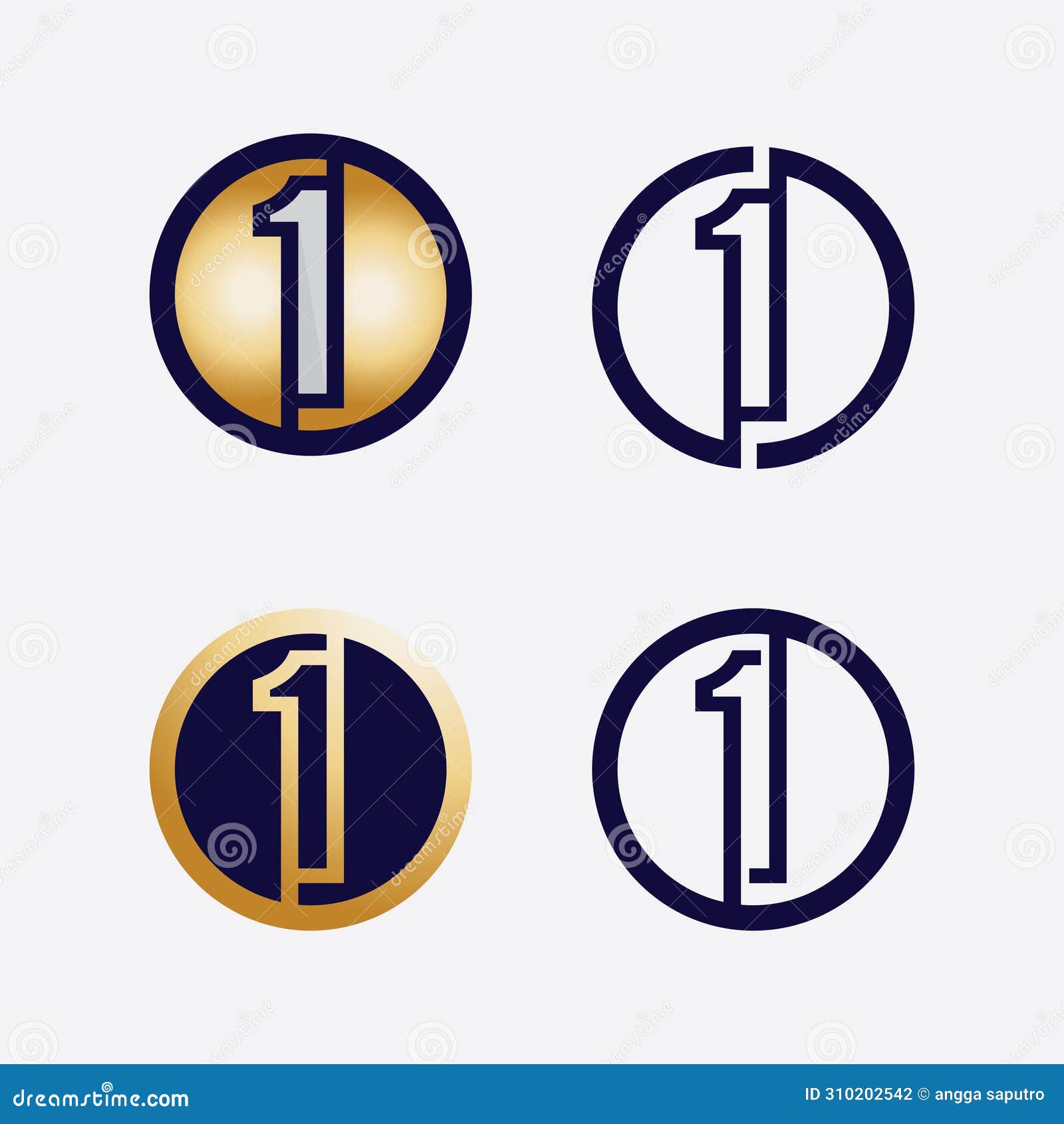 Number One Logo and Vector Number Design Stock Images Illustration ...