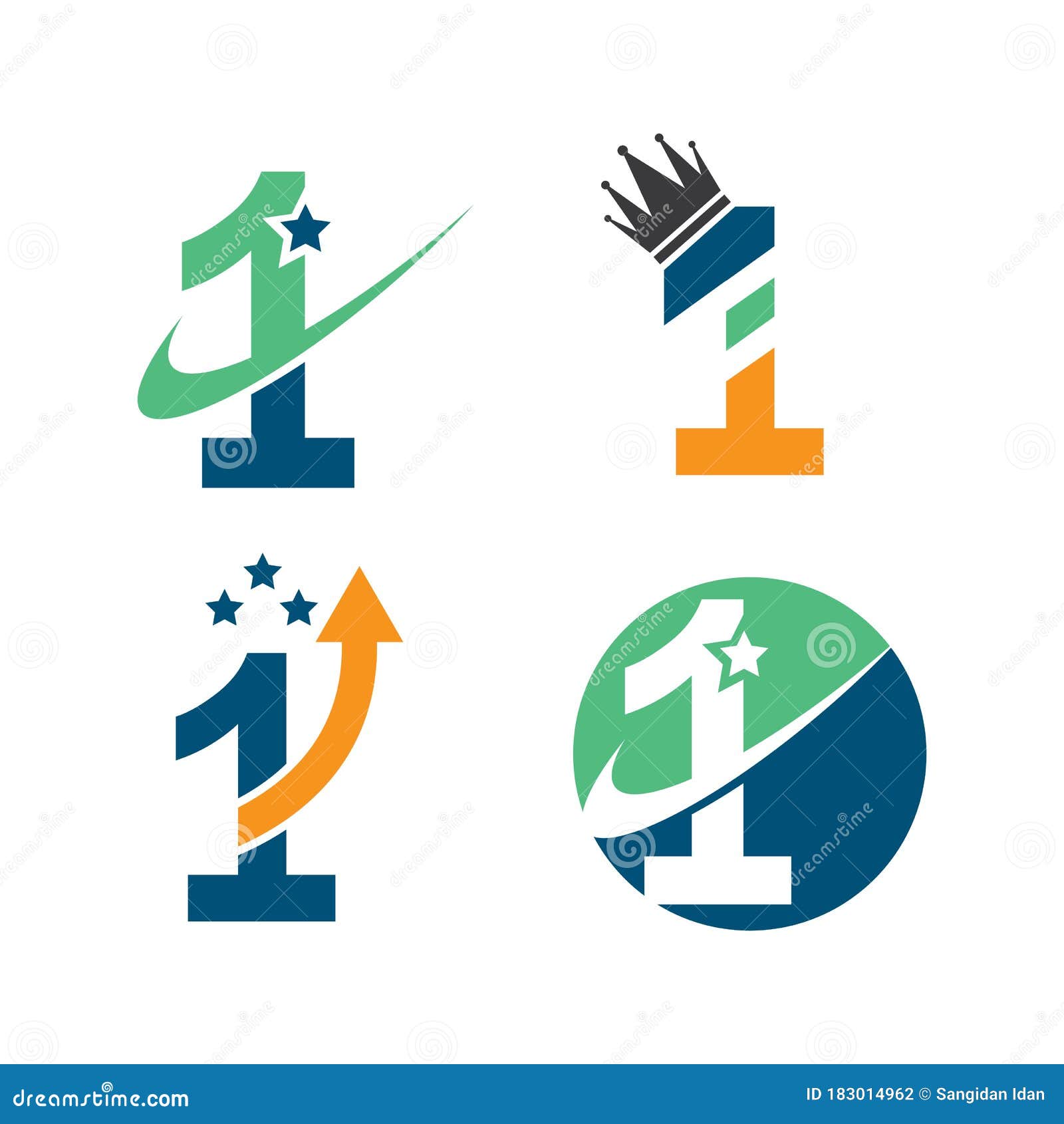 Number One Logo Vector Icon Design Stock Vector - Illustration of prize ...