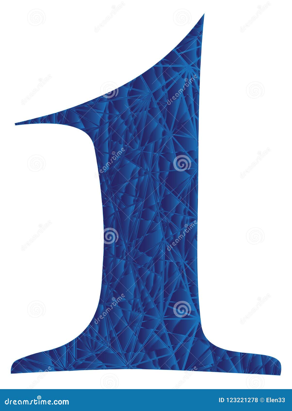 Number One from Low Poly Wireframe Isolated Stock Vector - Illustration ...