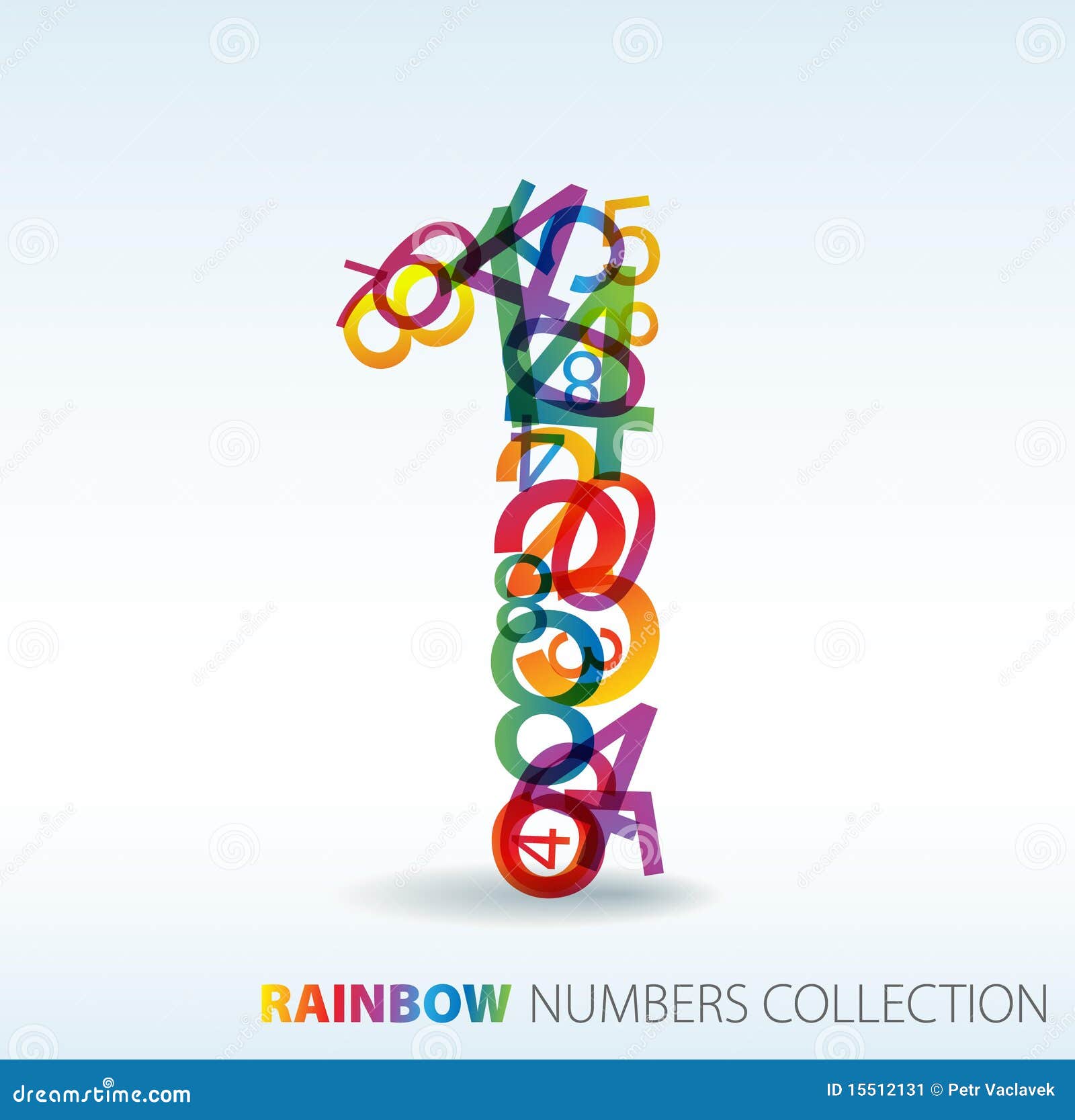 Number One Made from Colorful Numbers Stock Illustration - Illustration ...
