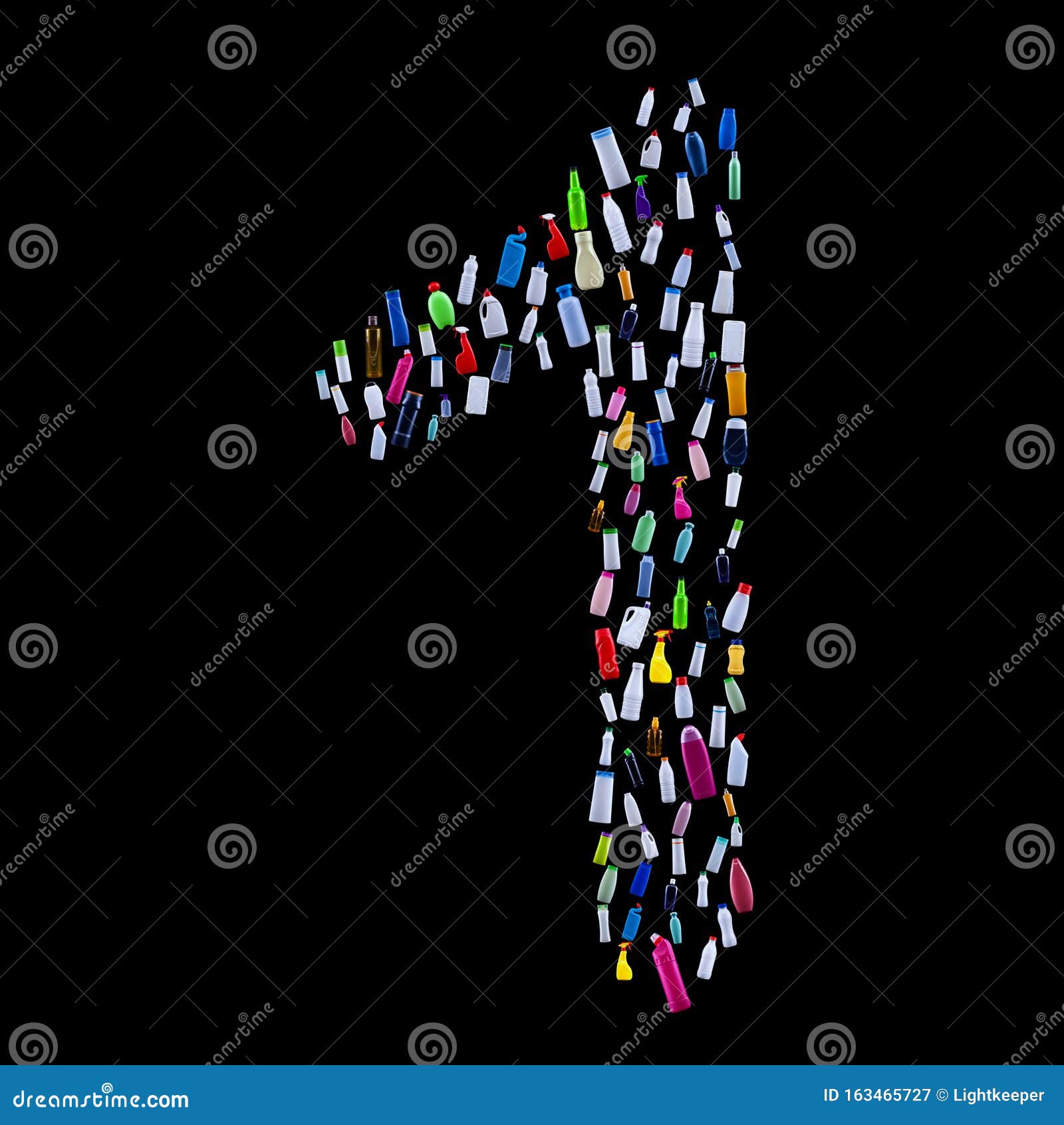 Number One Made of Plastic Waste Bottles Stock Image - Image of ...
