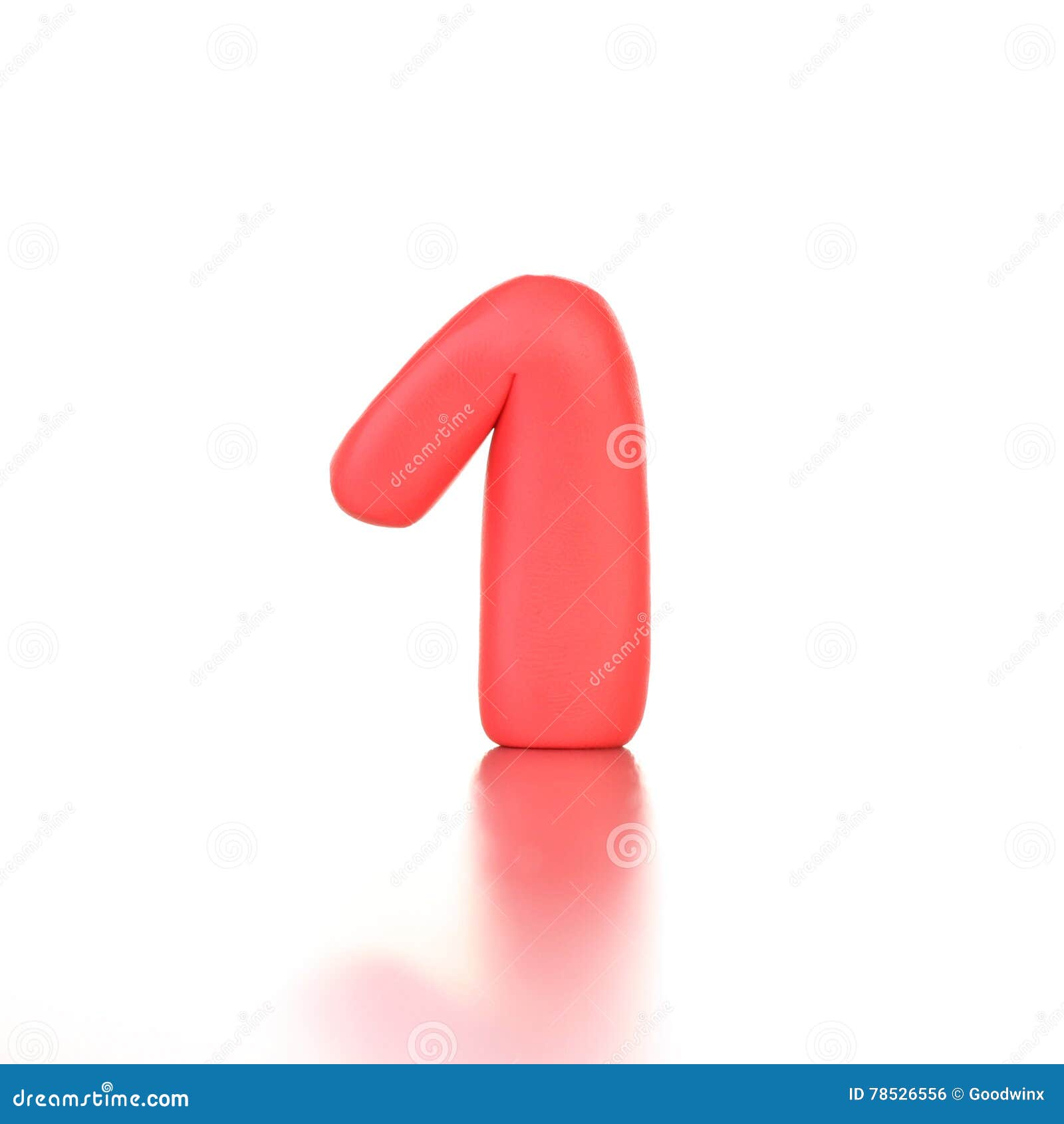 Number One Made of Red Plasticine Isolated Stock Photo - Image of ...