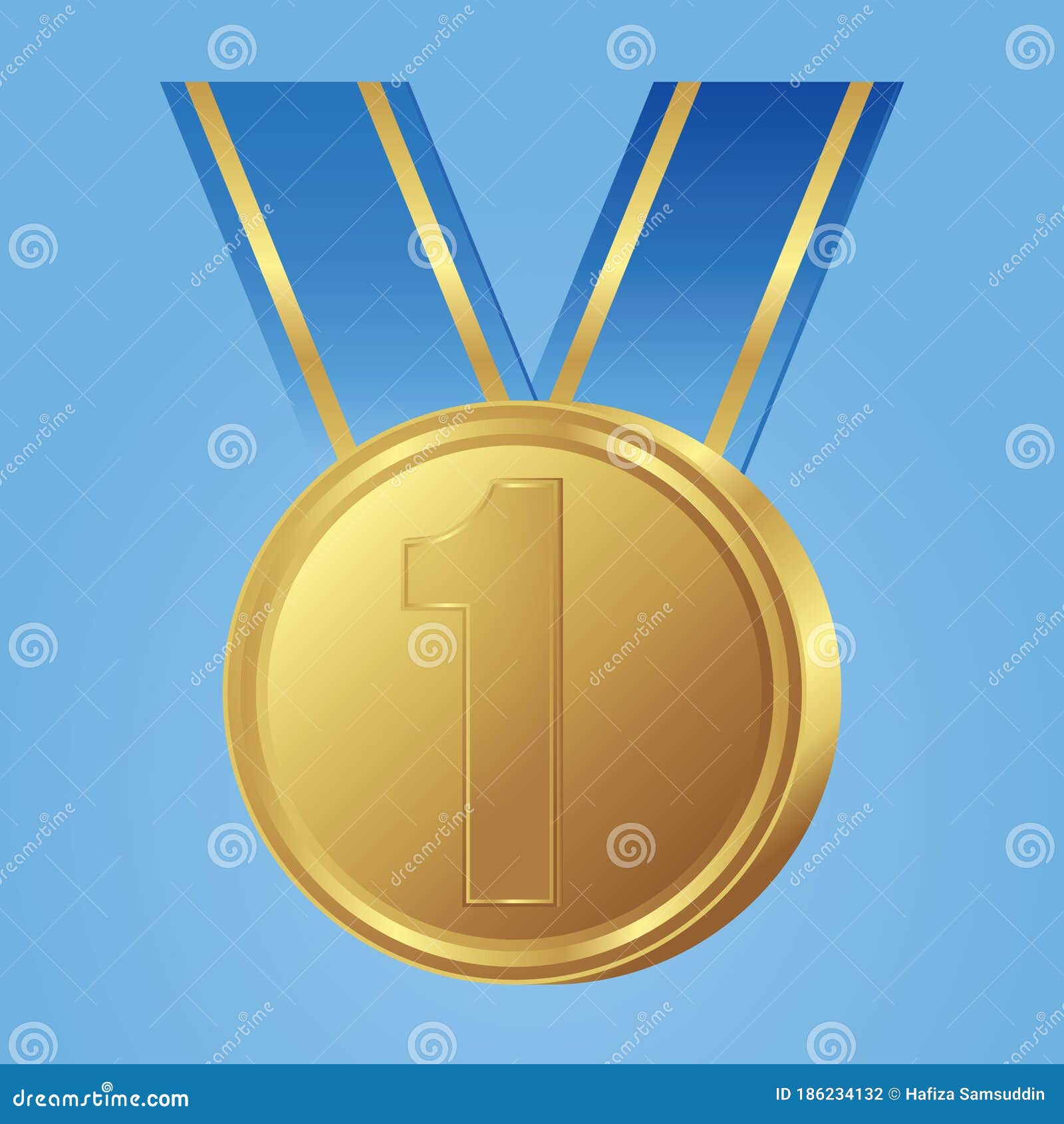 Number One Medal. Vector Illustration Decorative Design Stock Vector ...