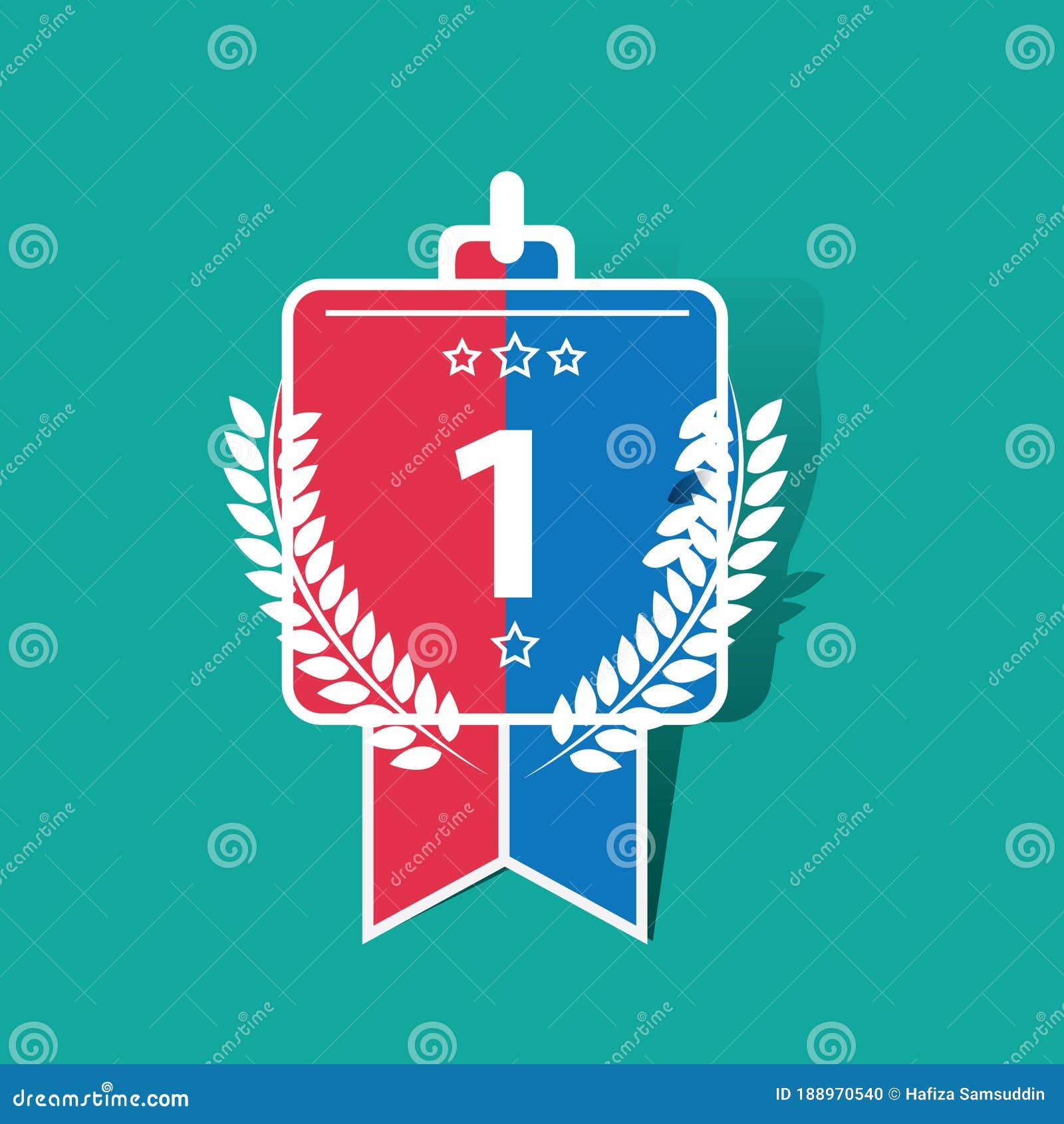 Number One Medal. Vector Illustration Decorative Design Stock Vector ...