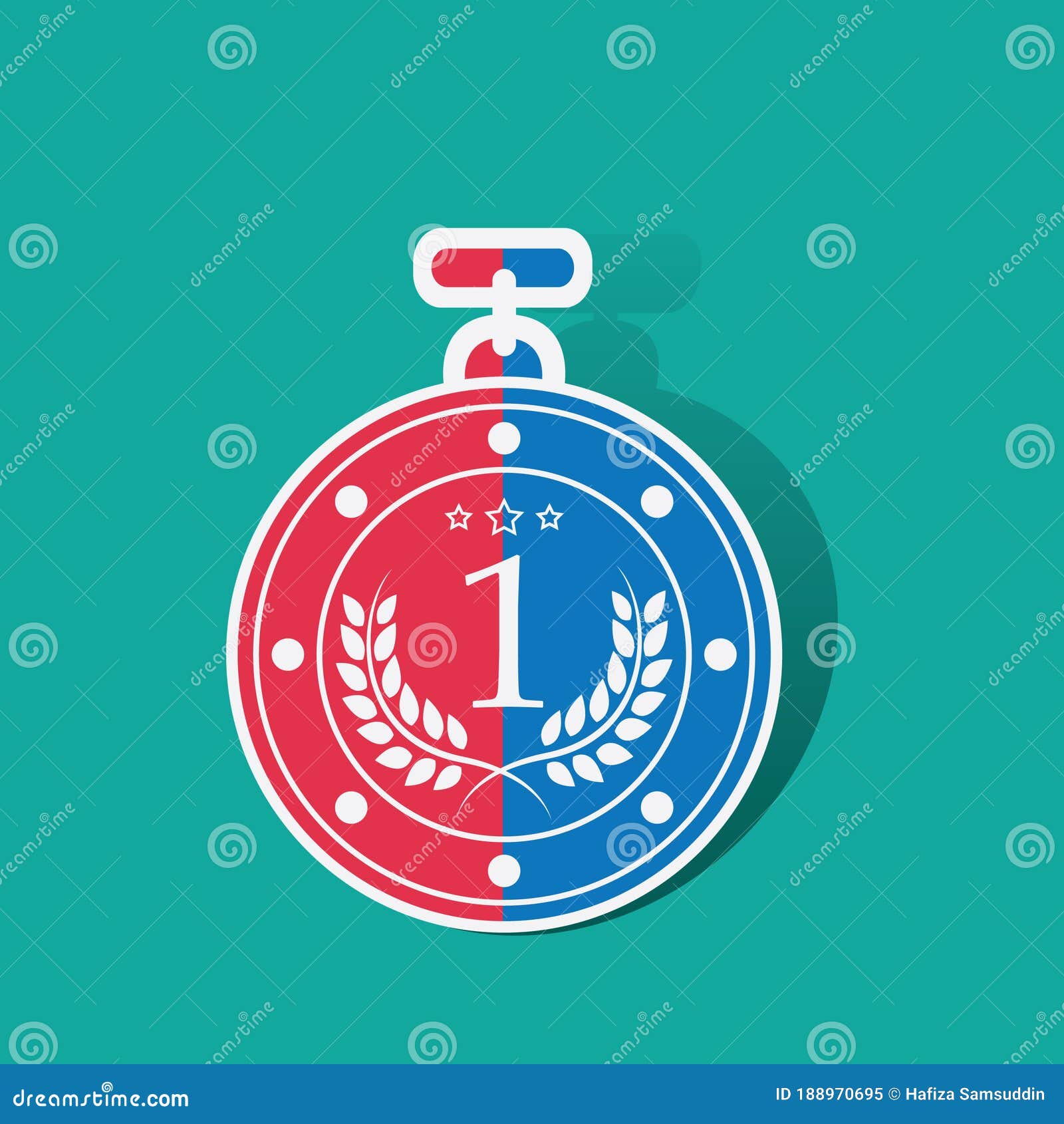 Number One Medal. Vector Illustration Decorative Design Stock Vector ...