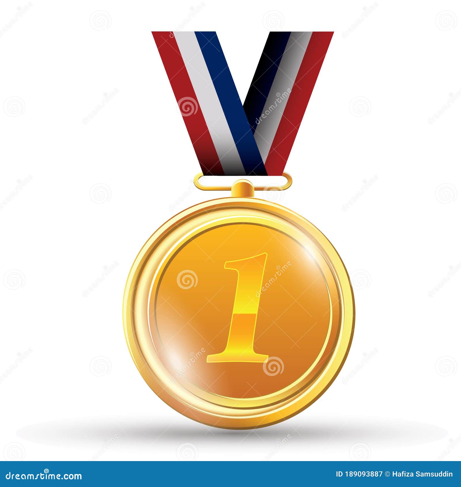 Number One Medal. Vector Illustration Decorative Design Stock Vector ...