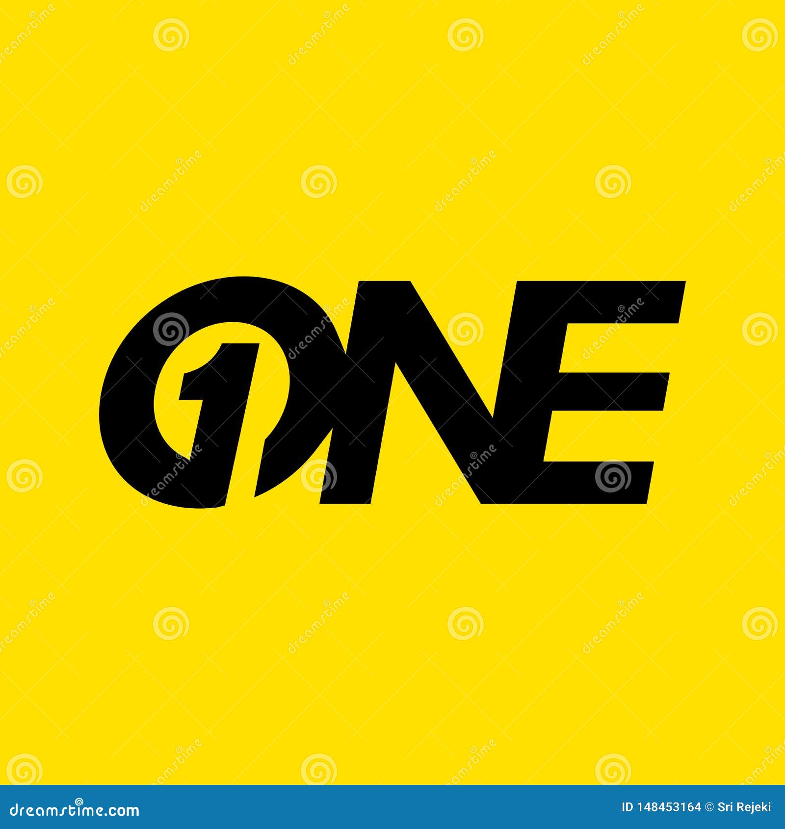 Number One Negative Space Symbol Concept Stock Vector - Illustration of ...