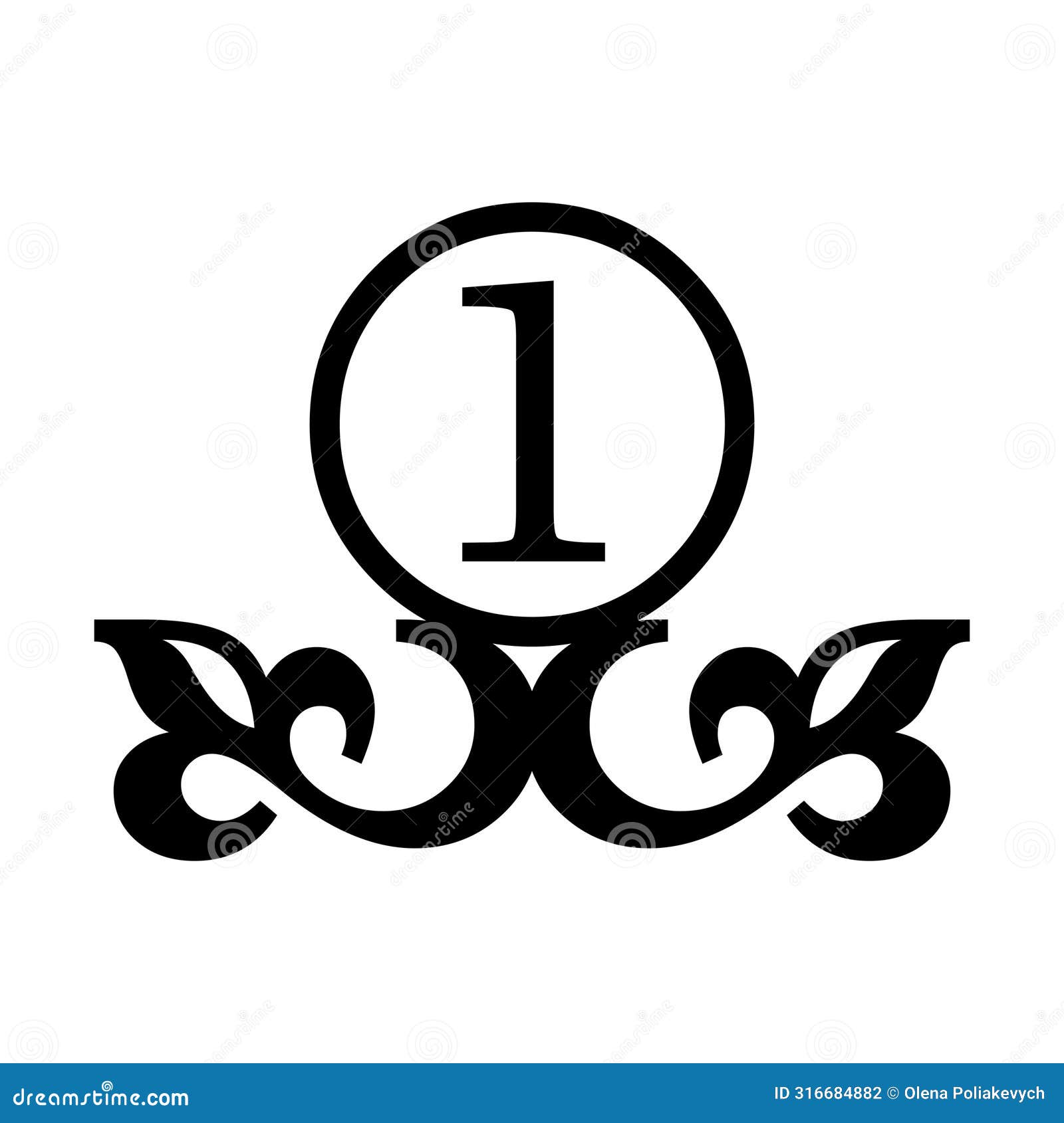 Number One on Ornate Pedestal. Vector Symbol of Priority Stock Vector ...