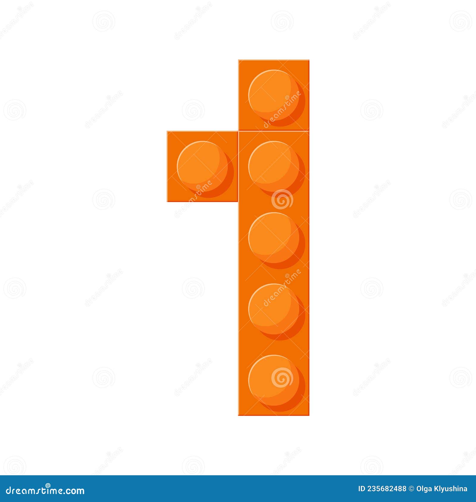 Number One Plastic Blocks. Flat Style Stock Vector - Illustration of ...