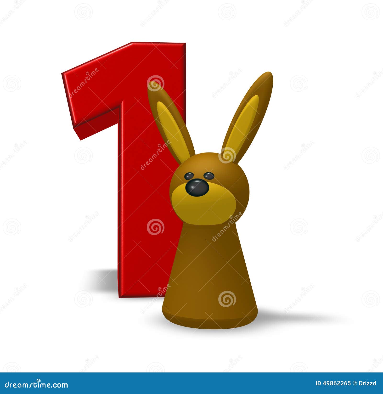 Number one and rabbit stock illustration. Illustration of rabbit - 49862265