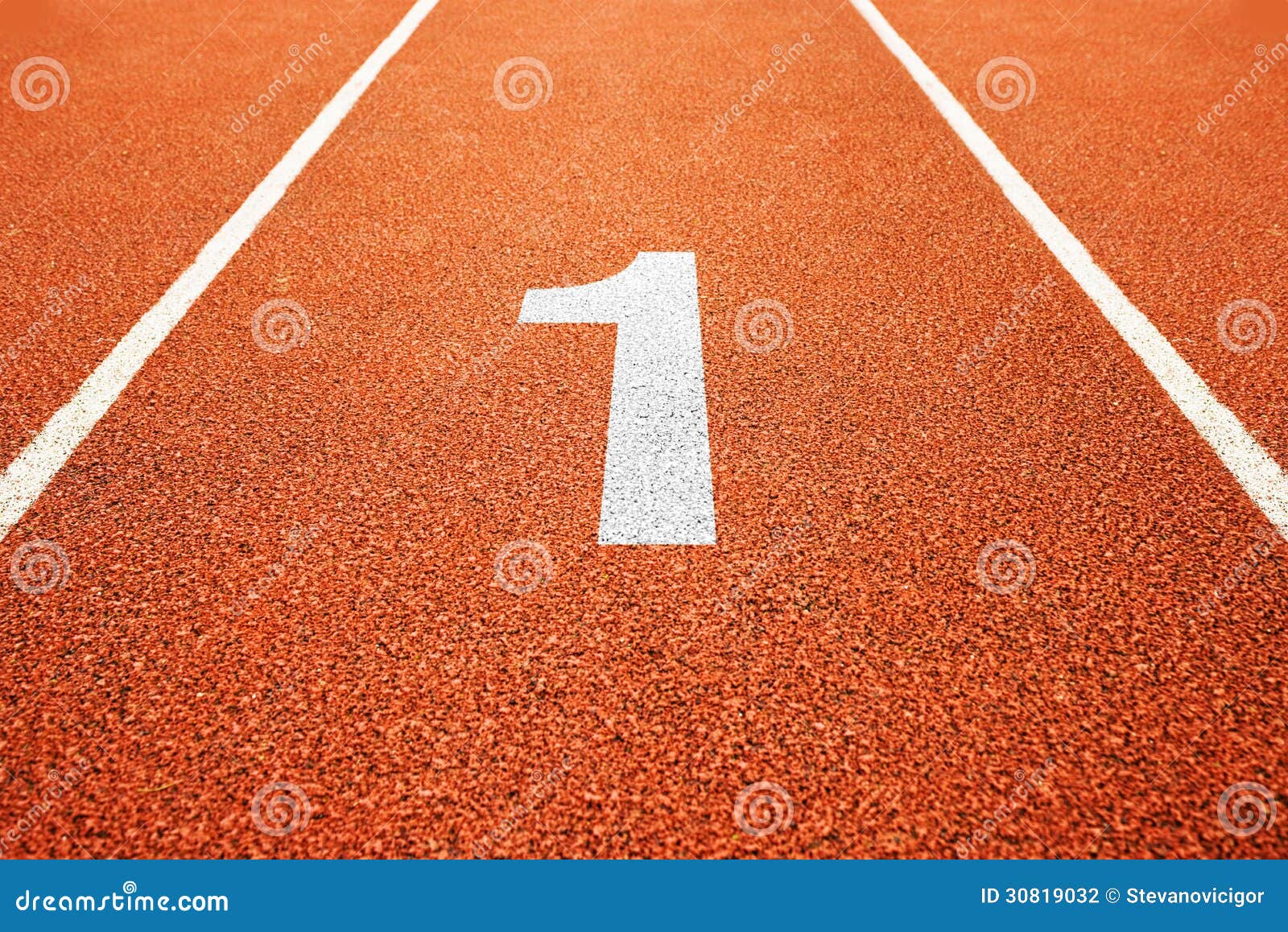 Number One on Running Track Stock Photo - Image of texture, track: 30819032