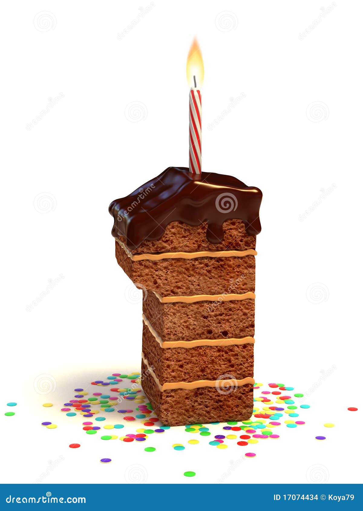 Number One Shape Birthday Cake Stock Illustration - Illustration of ...