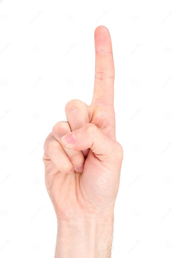 Number One in Sign Language Stock Image - Image of right, finger: 24670199