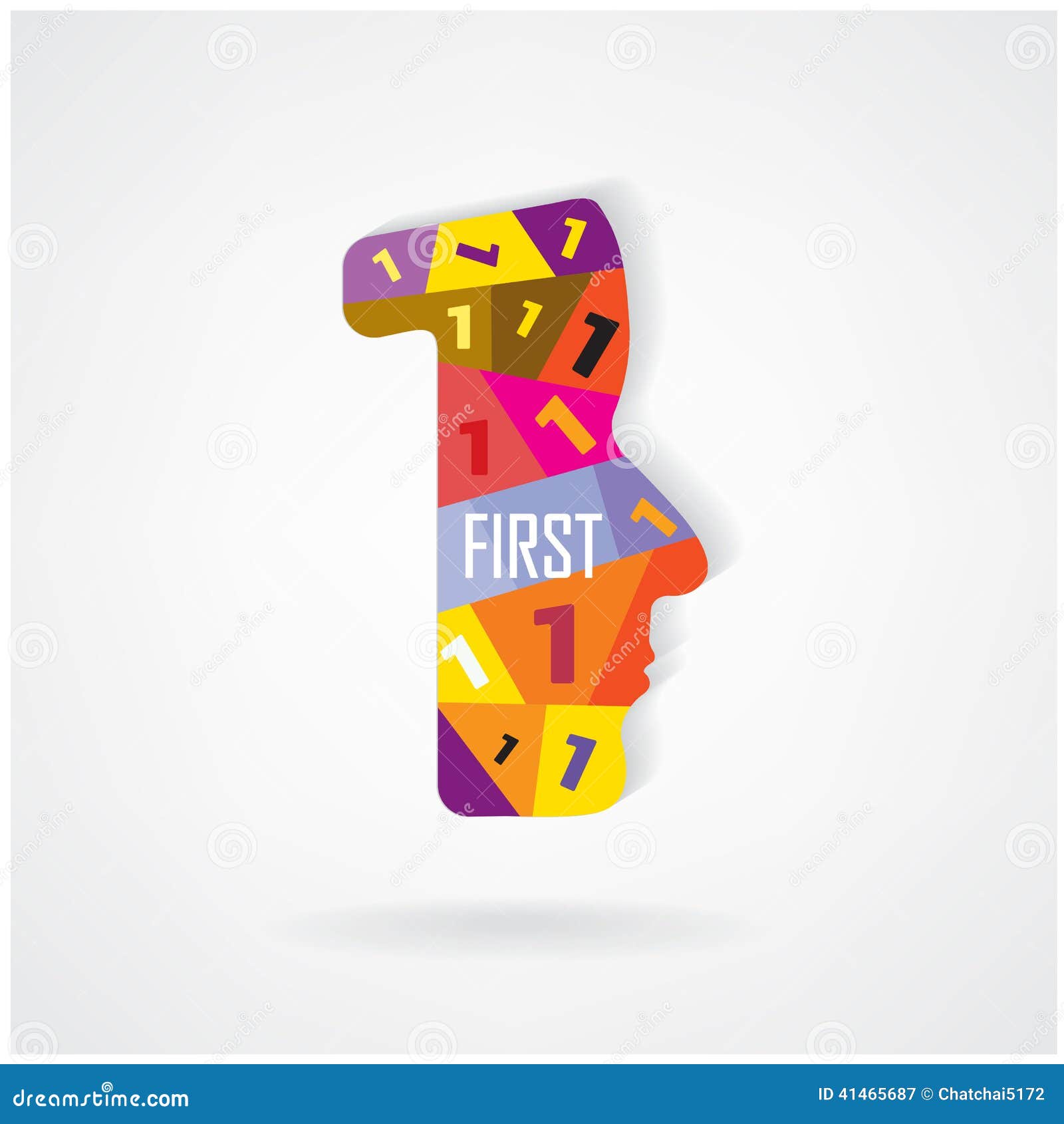 Number One Silhouette Head Symbol,first Sign Stock Vector ...
