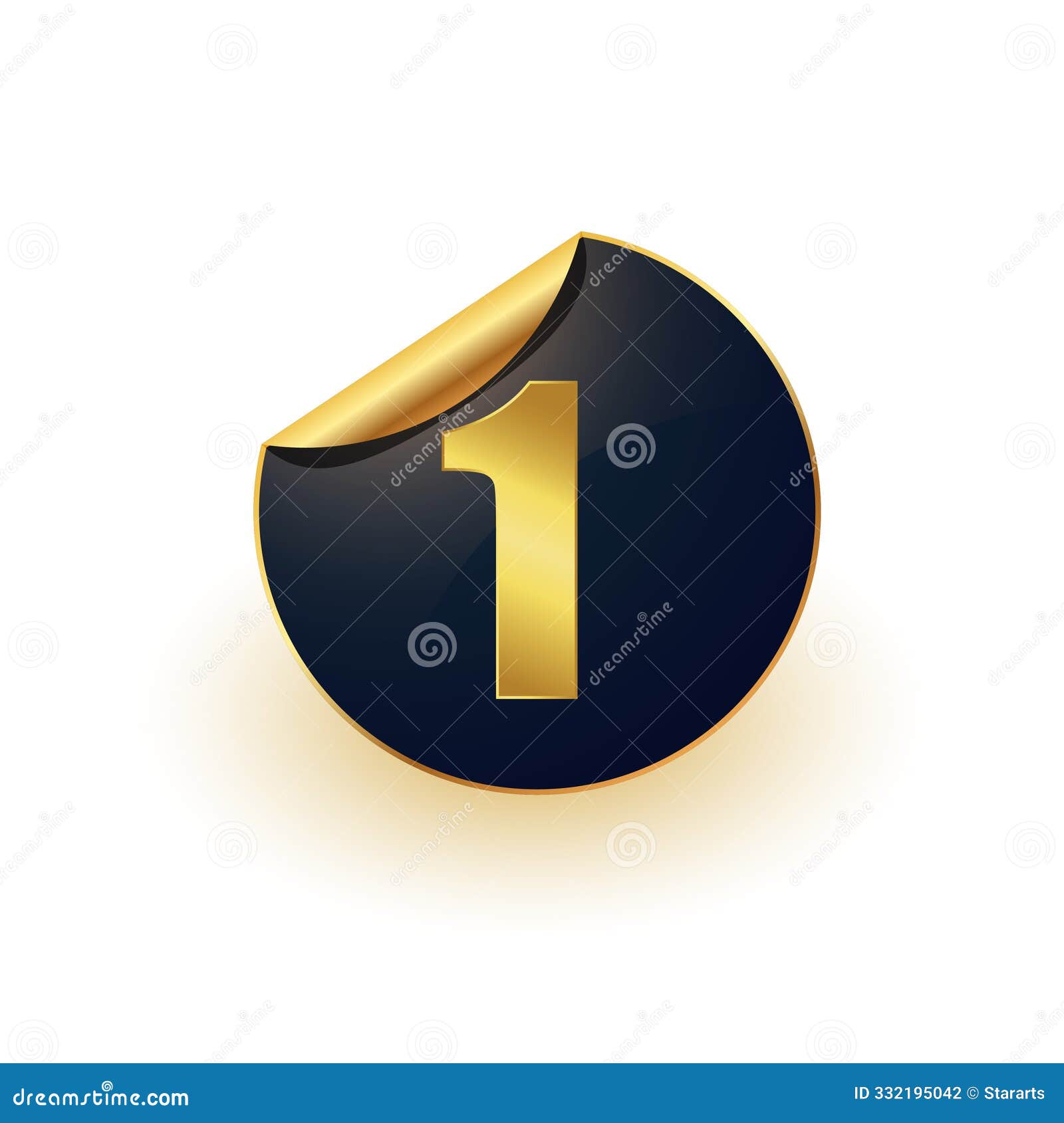 Number One or 1st Winner Sticker Design Stock Illustration ...