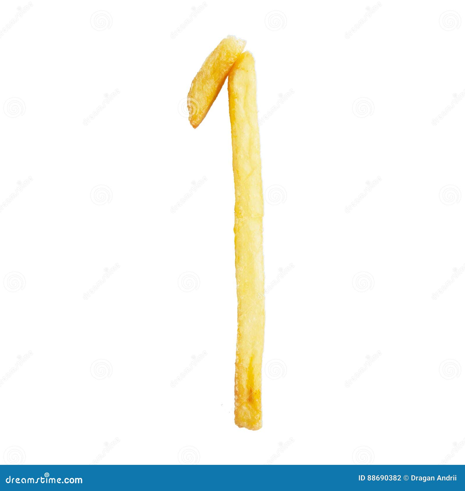 Number One 1 Symbol is Made of French Fries Stock Photo - Image of gold ...
