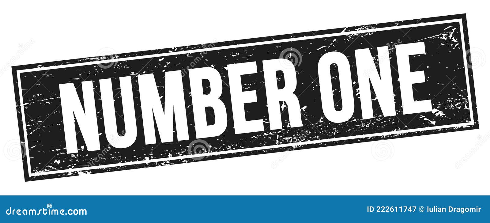 NUMBER ONE Text on Black Grungy Rectangle Stamp Stock Illustration ...