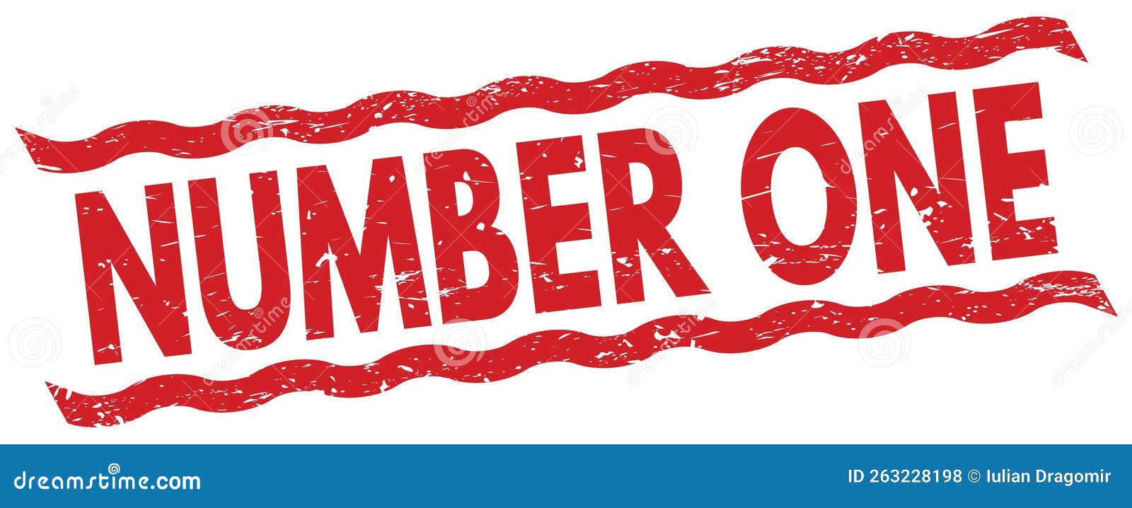 NUMBER ONE Text on Red Lines Stamp Sign Stock Illustration ...