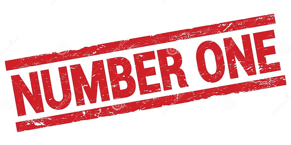 NUMBER ONE Text on Red Rectangle Stamp Sign Stock Photo - Image of ...